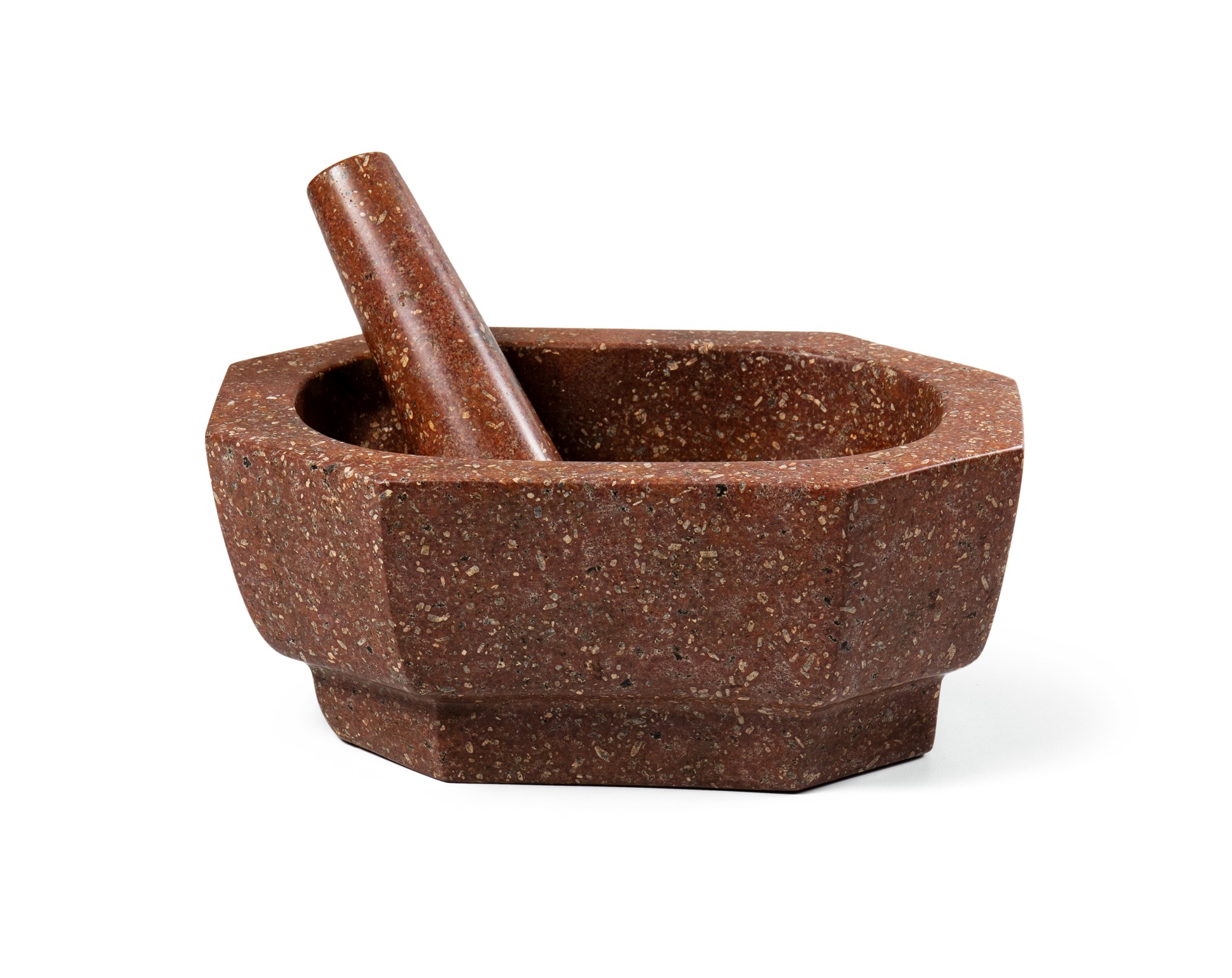 A PORPHYRY MORTAR WITH PESTLE, PROBABLY 19TH CENTURY [MORTIER ET SON ...