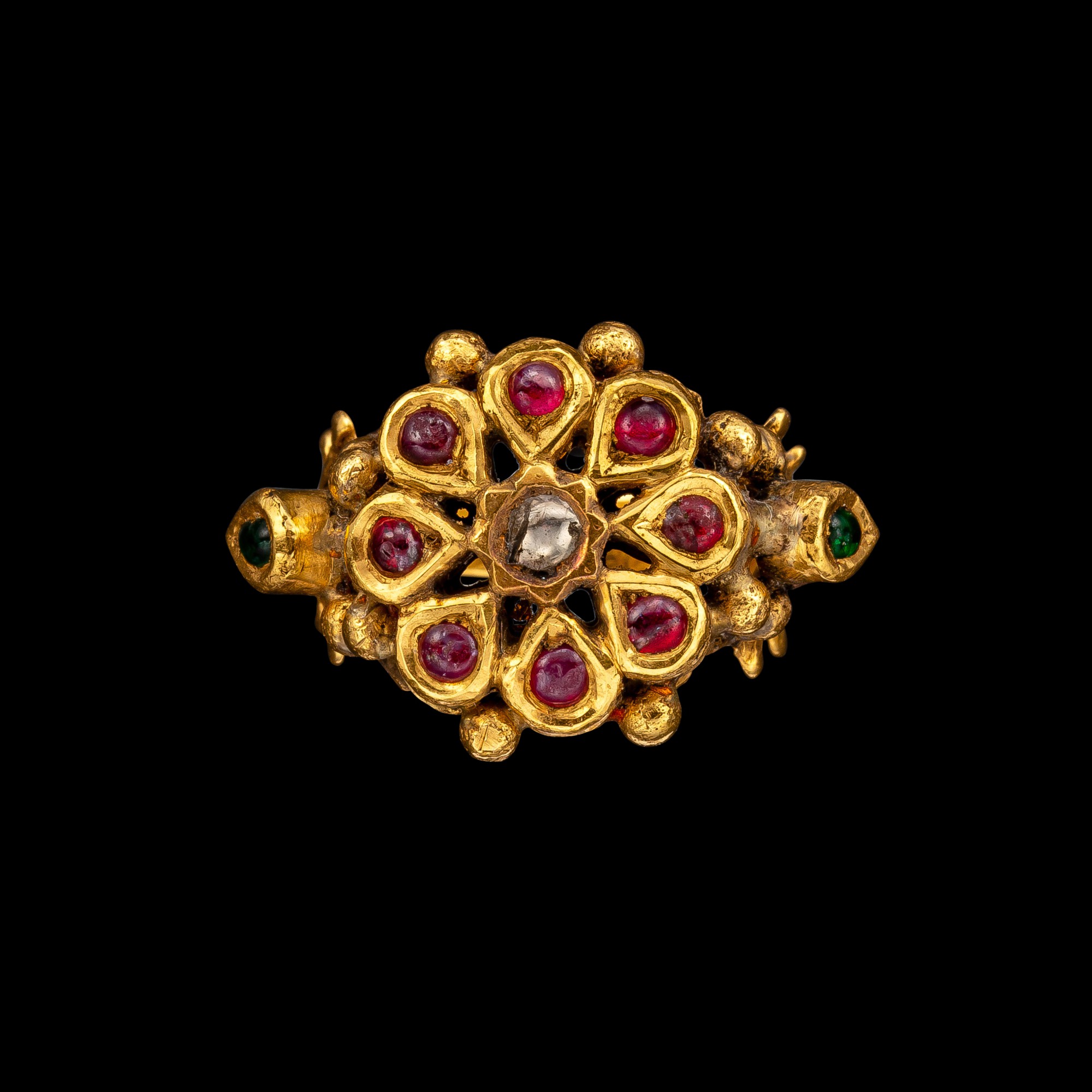 A gold, ruby and diamond 'floral' ring Mysore, South India, 19th ...