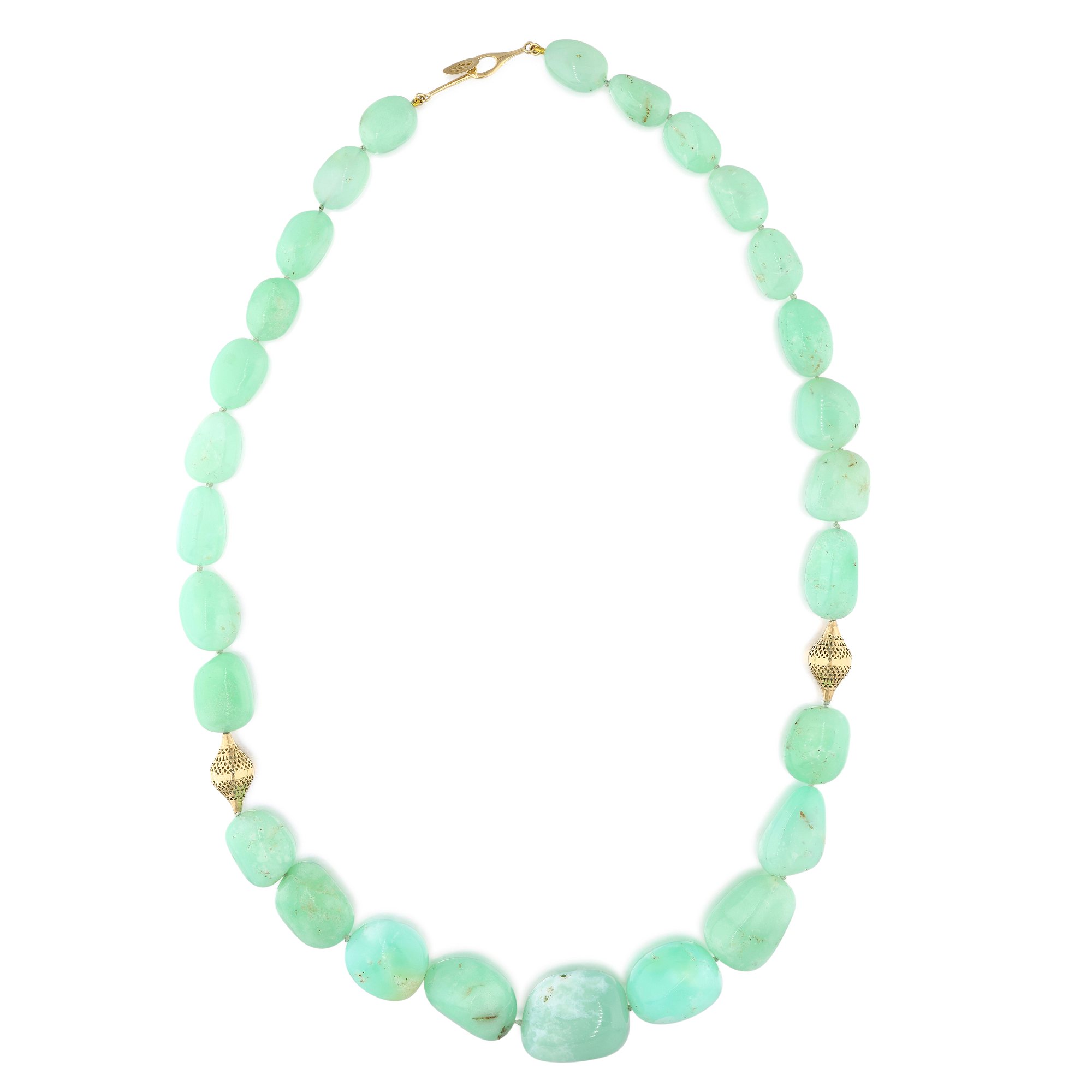 Ray Griffiths Gold And Chrysoprase Bead Necklace Available For ...
