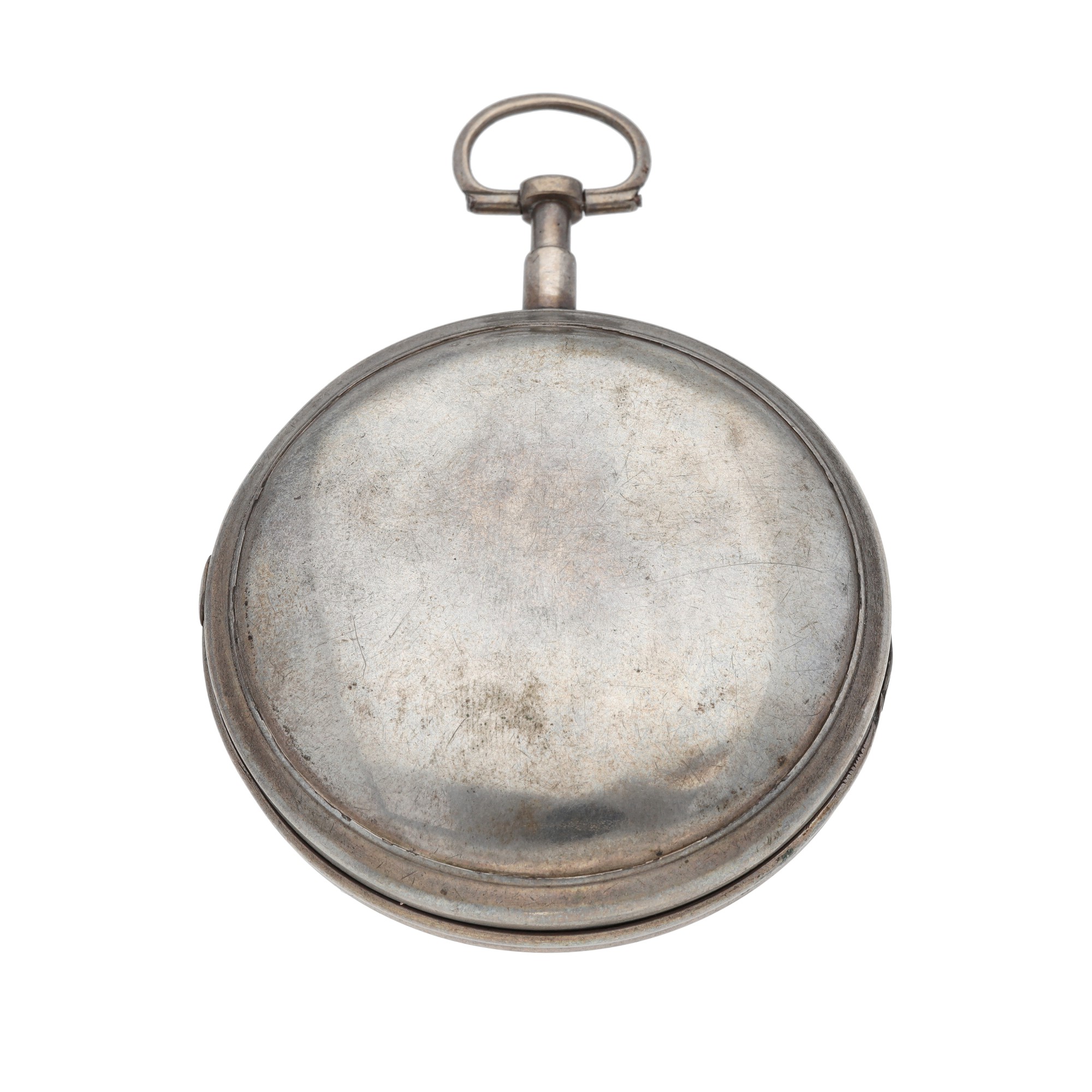 A Swiss calendar verge watch with polychrome enamel painted dial ...