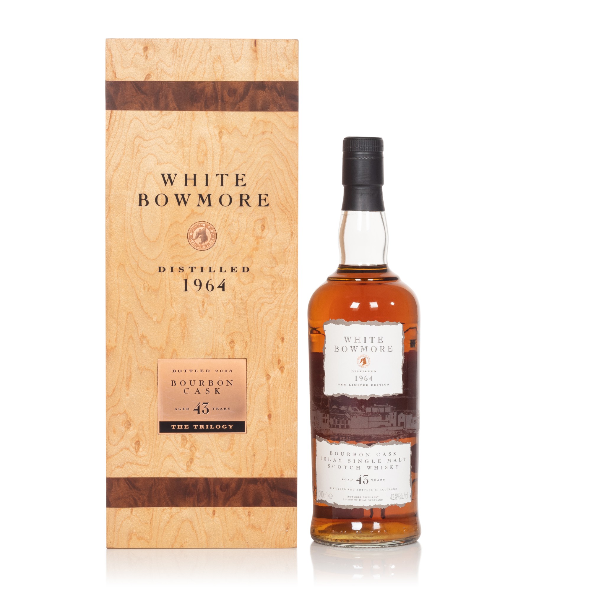 Bowmore White Bourbon Cask 43 Year Old 42.8 abv 1964 (1 BT70) | Whisky ...