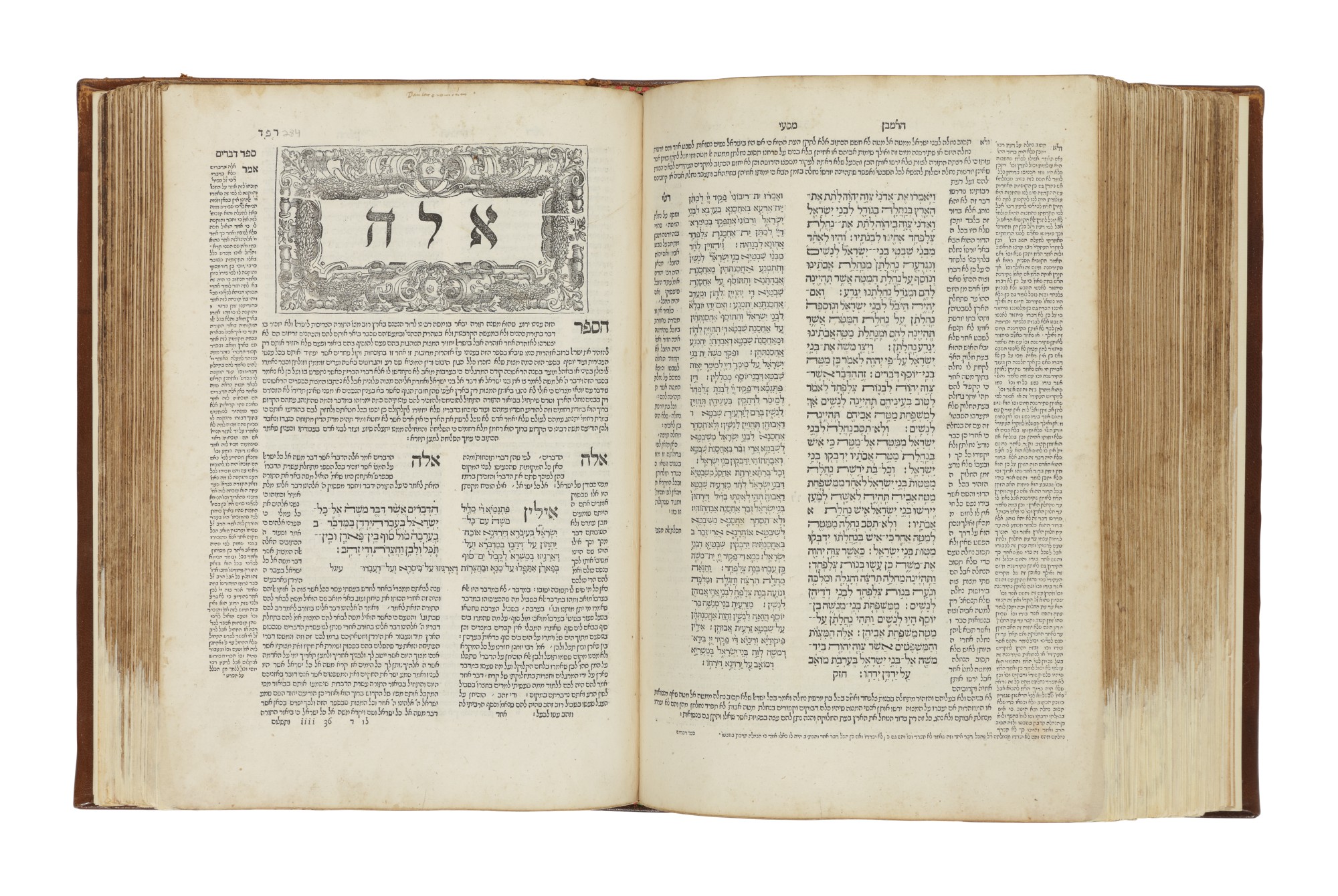 PENTATEUCH AND FIVE SCROLLS WITH TARGUM AND COMMENTARY, AND HAFTAROT ...