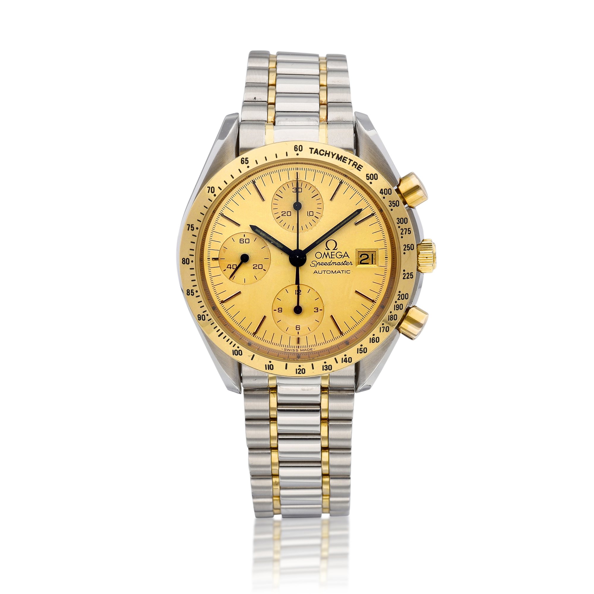 Speedmaster Reduced, Reference 3311 | A yellow gold and stainless steel ...