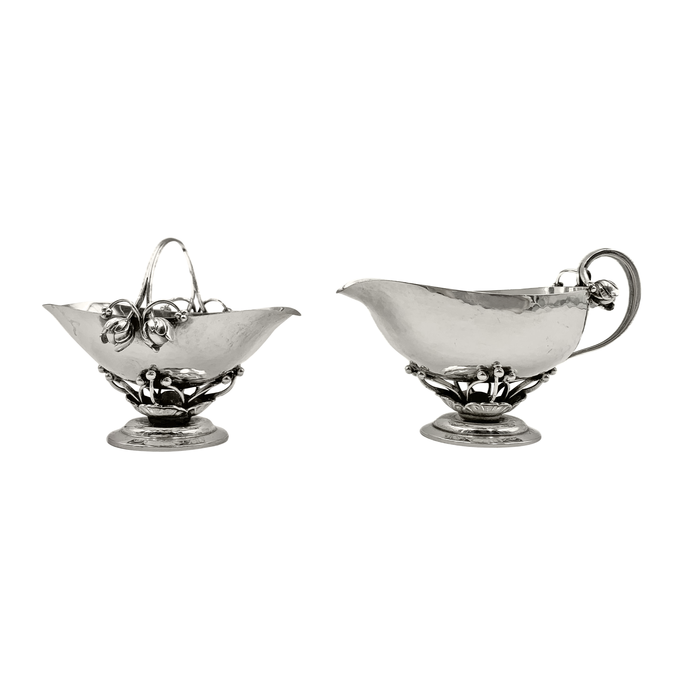 Georg Jensen Vintage Danish Silver Blossom Pattern Sugar Bowl And ...