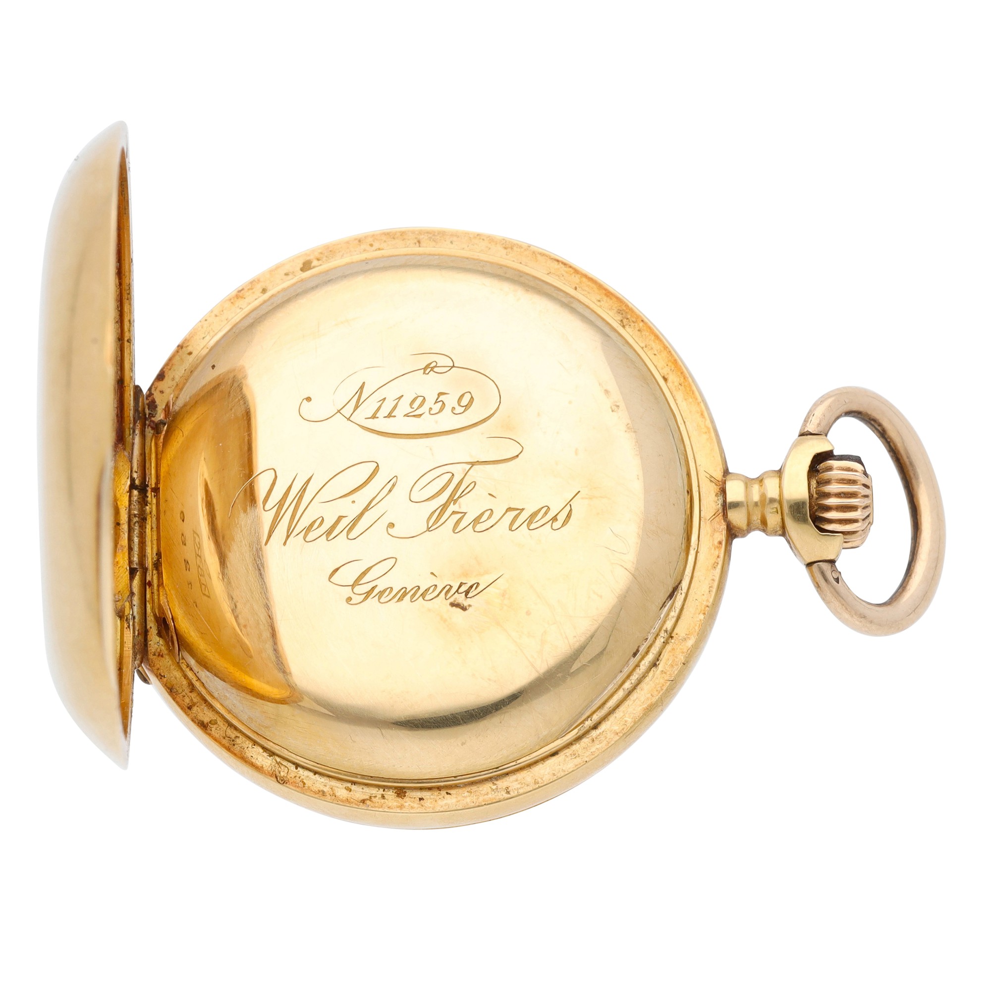 Swiss A Paul Buhré gold, enamel and diamond-set pendant watch with ...