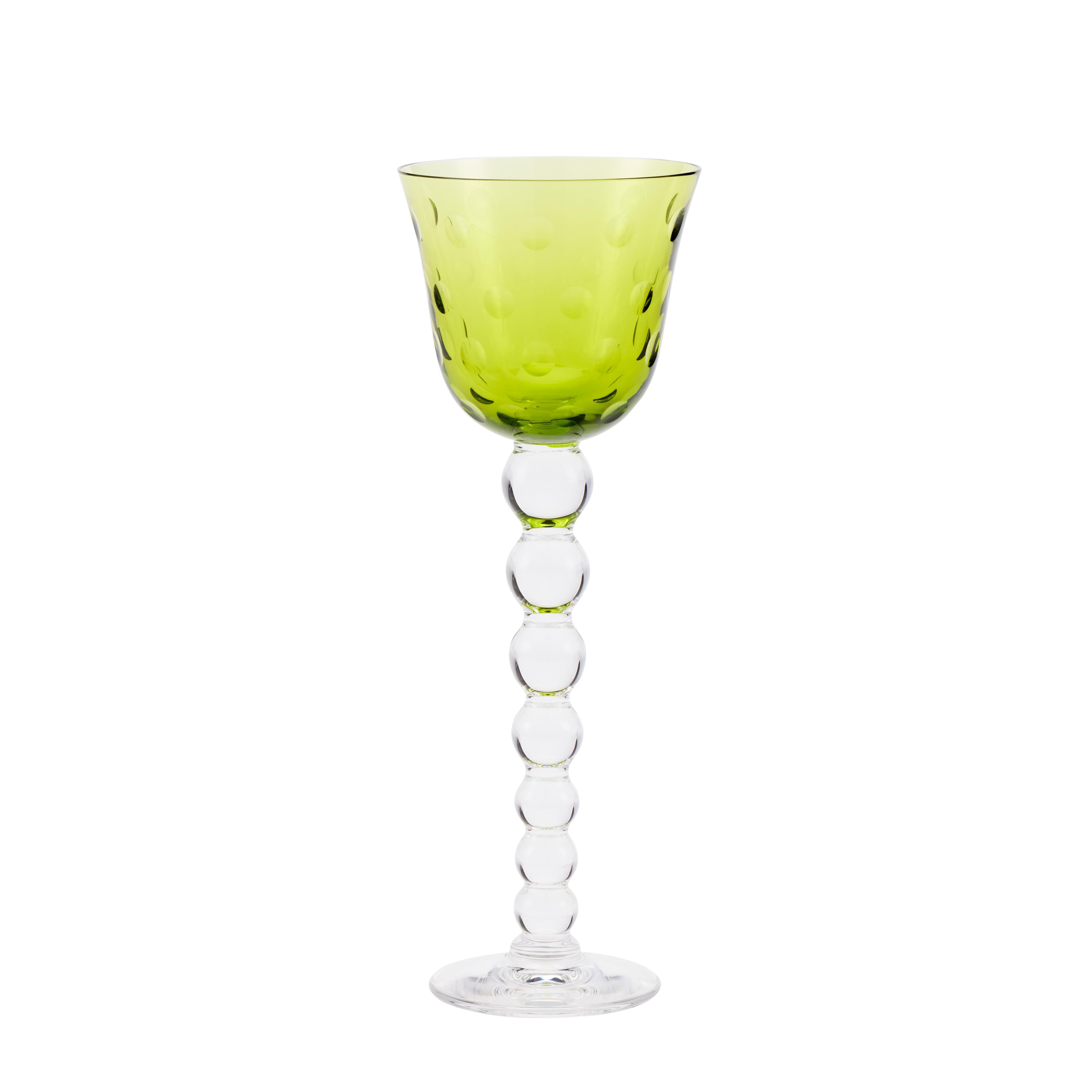 Chartreuse Glass Bubbles Continental Stem Water Goblet | Handbags ...