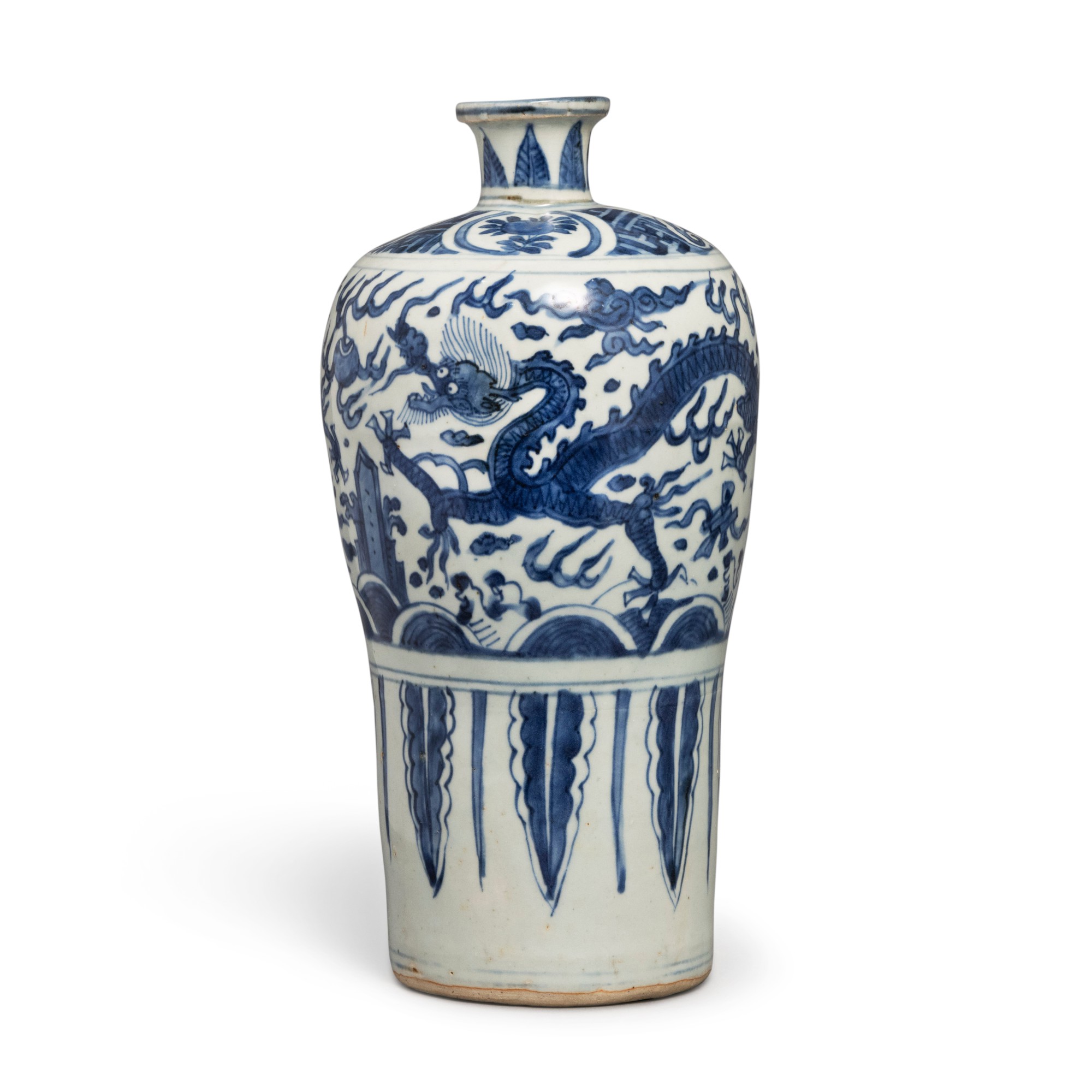 A blue and white 'dragon' vase (Meiping), Ming dynasty, Wanli period ...