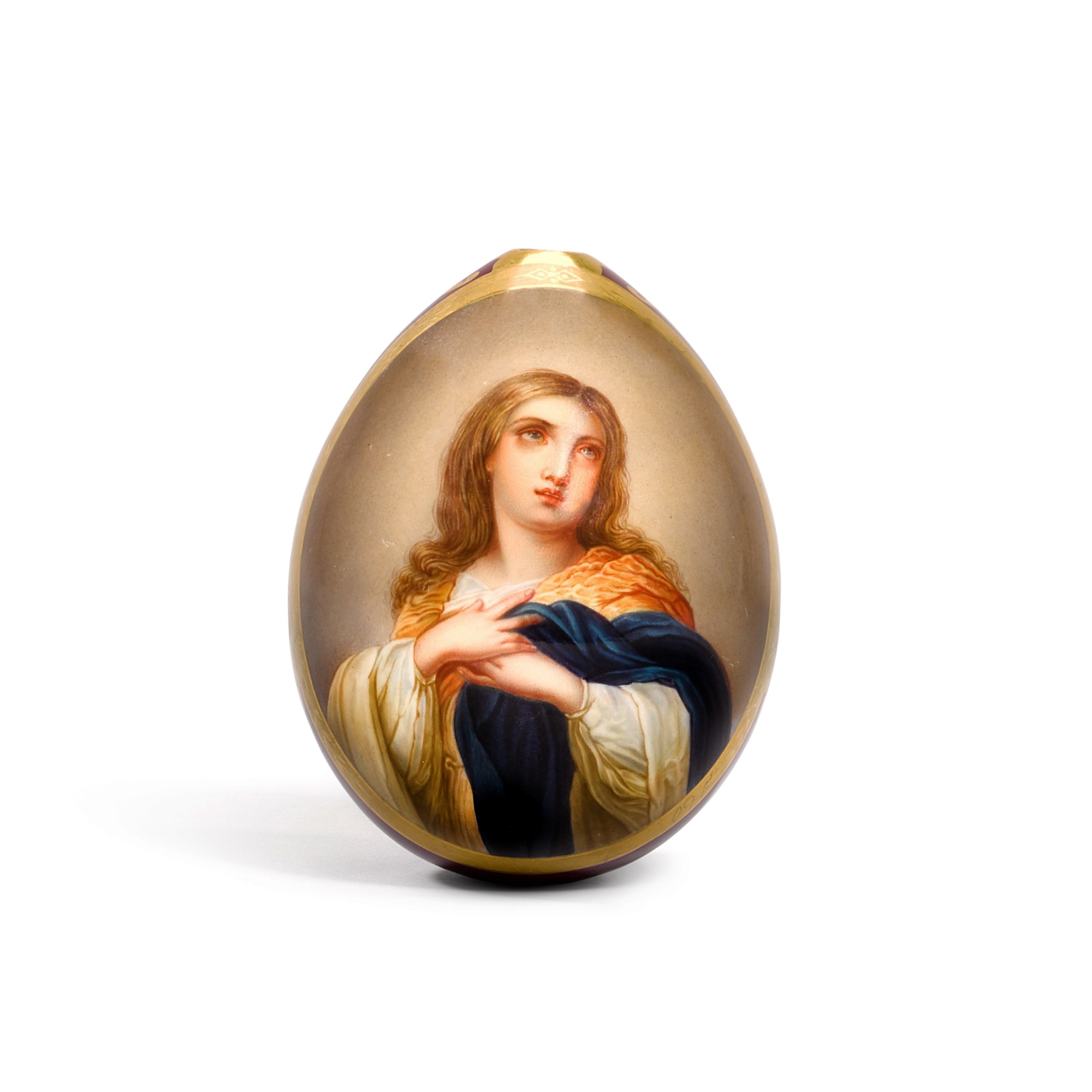 A porcelain Easter egg, Imperial Porcelain Factory, St Petersburg, mid ...