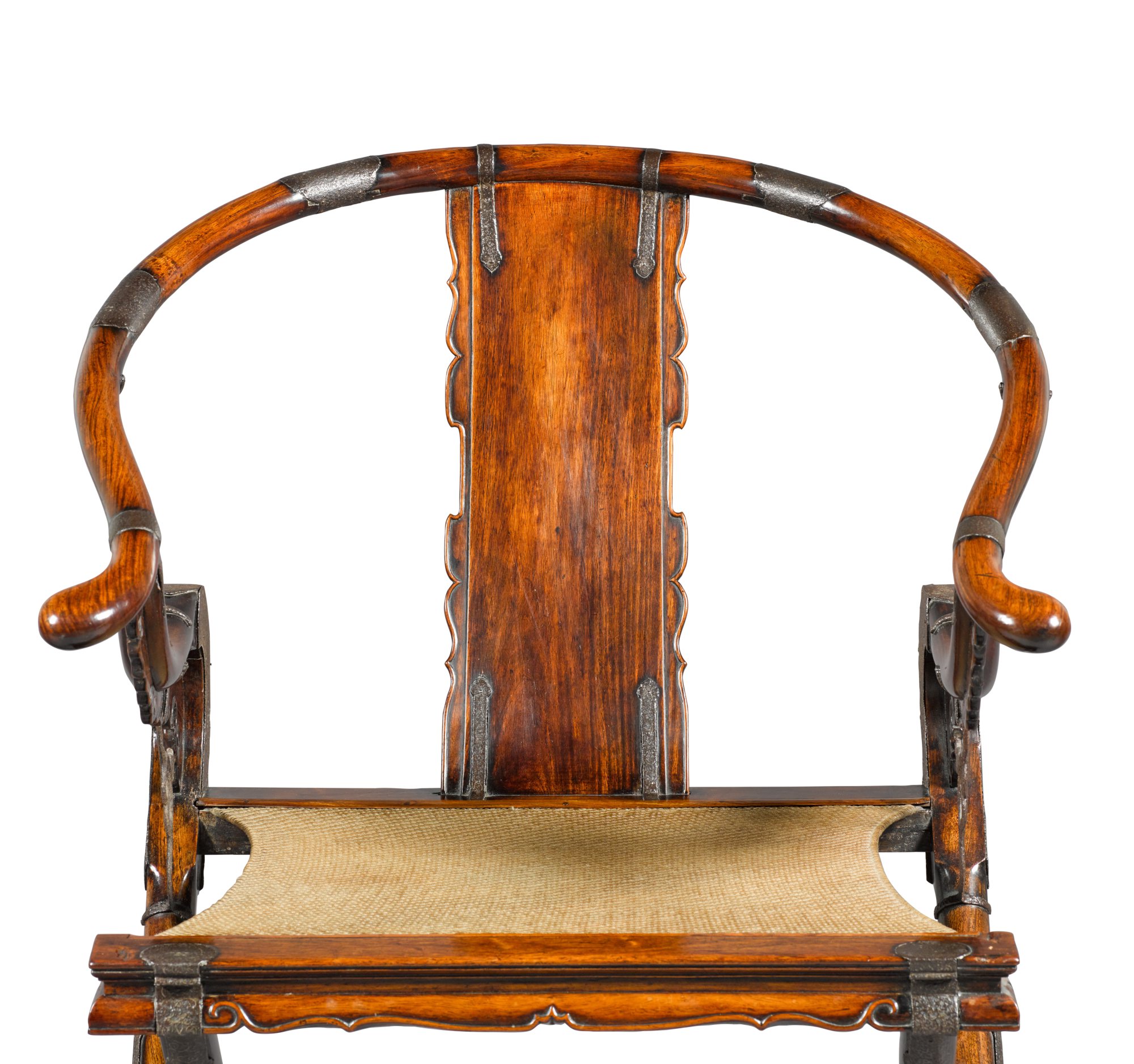 A very rare and outstanding huanghuali folding horseshoe-back armchair ...
