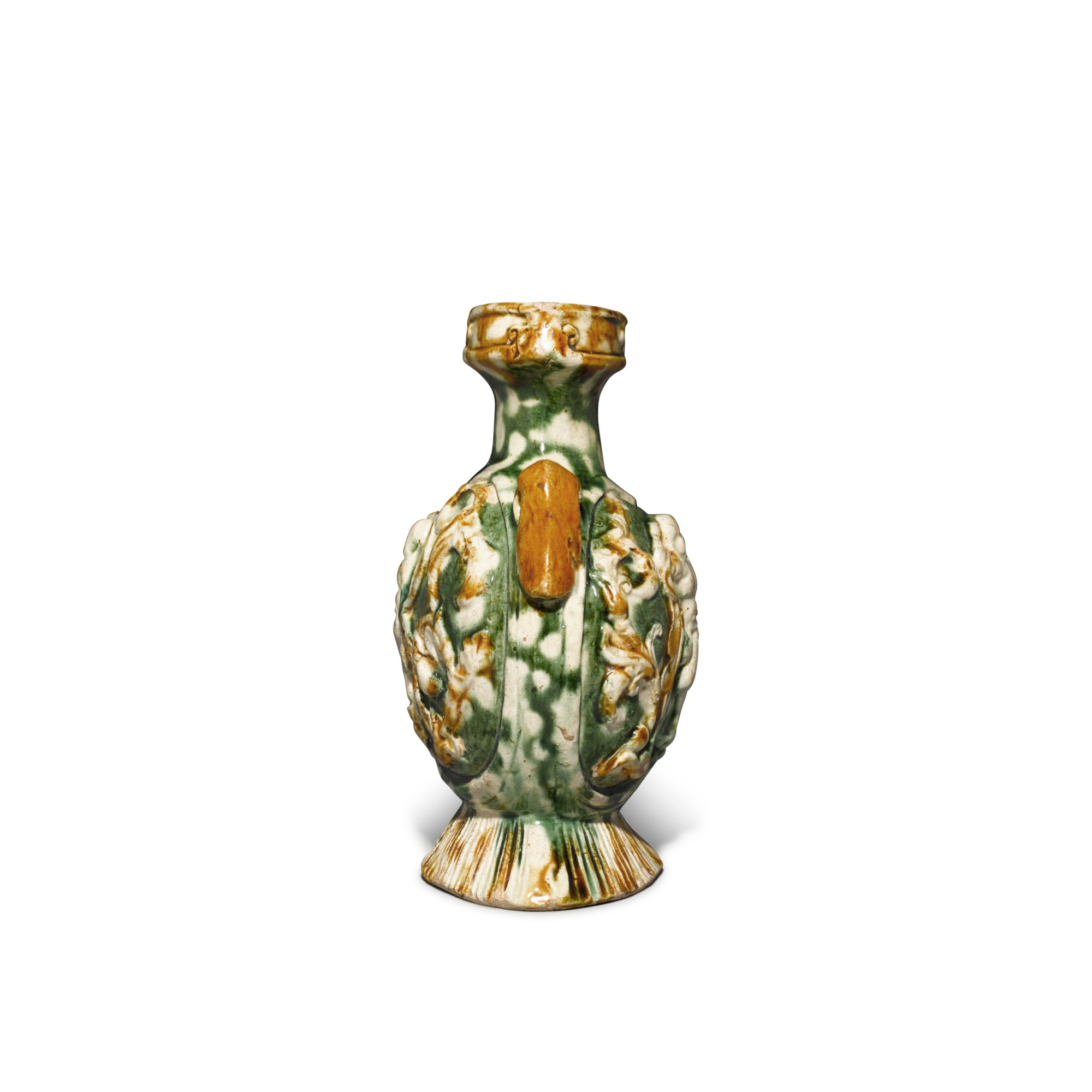 A molded sancai-glazed pottery pilgrim's flask, Tang dynasty | 唐 ...