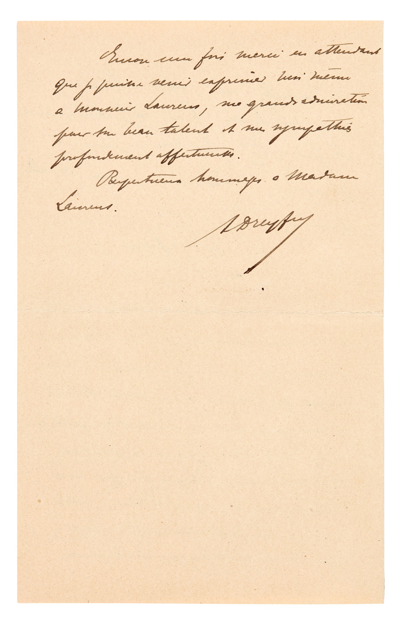 Alfred Dreyfus | A joint autograph letter signed by both Alfred and his ...