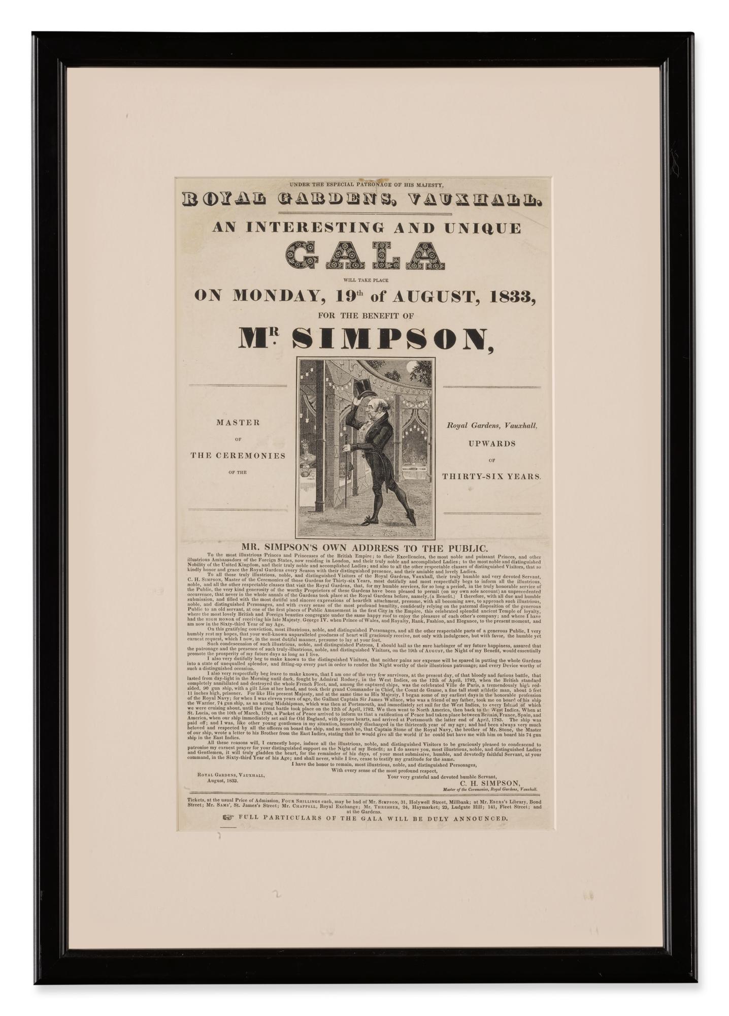 Simpson, C.[hristopher] H.[erbert] | A gala in celebration of Vauxhall ...