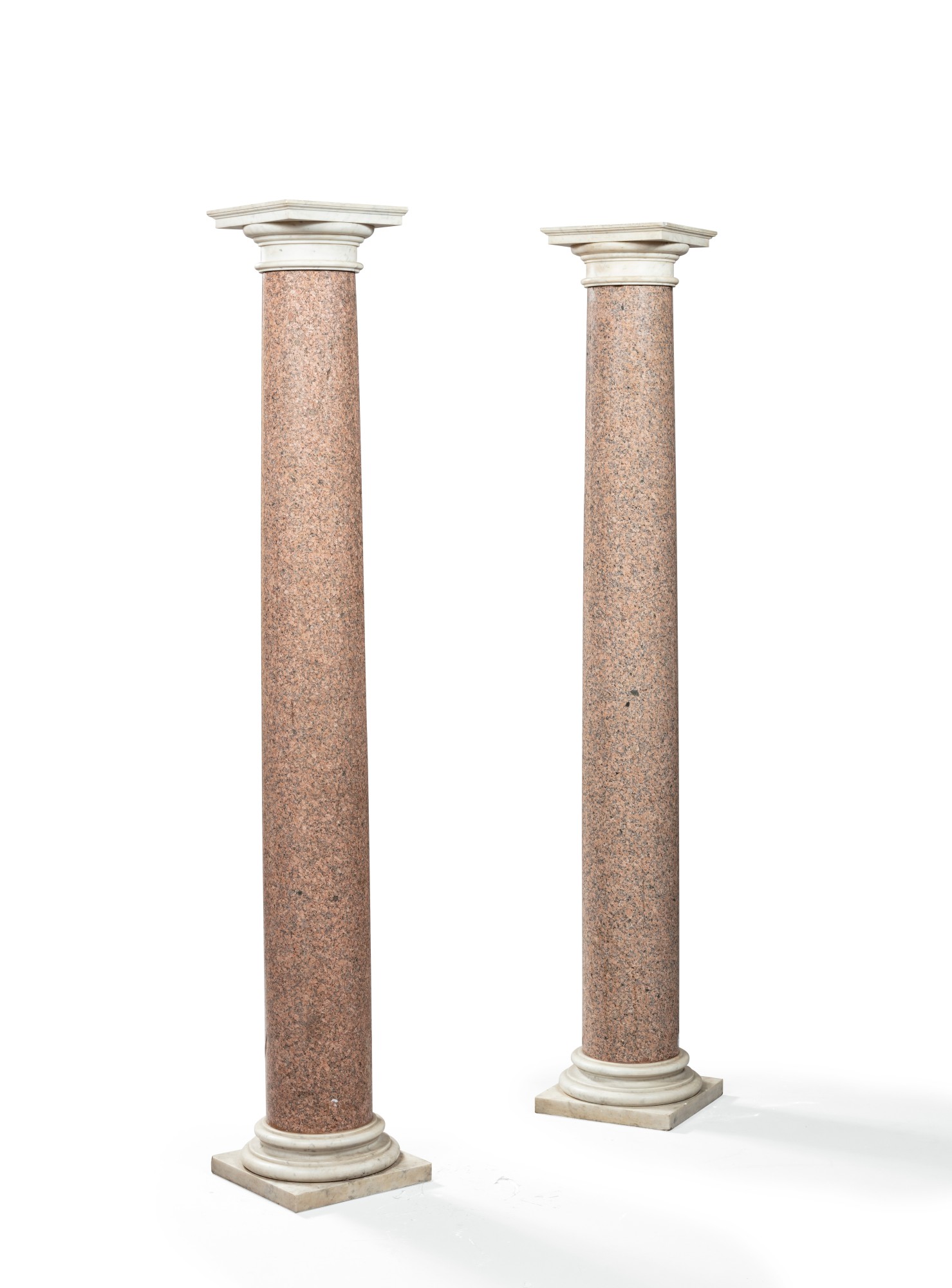 A pair of pink granite columns, 18th century | Paire de colonnes en ...