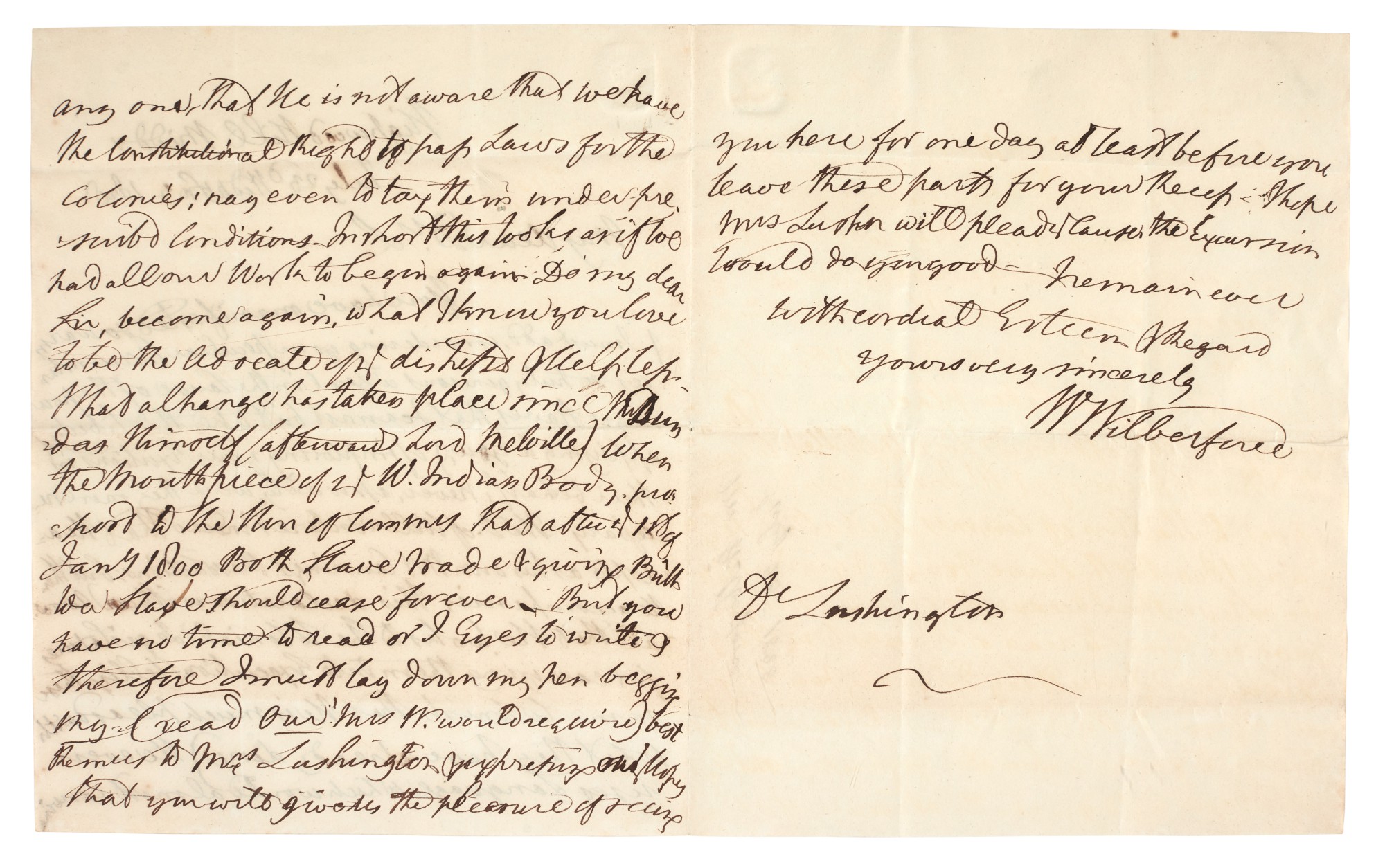 William Wilberforce | Four letters to Stephen Lushington, with related ...