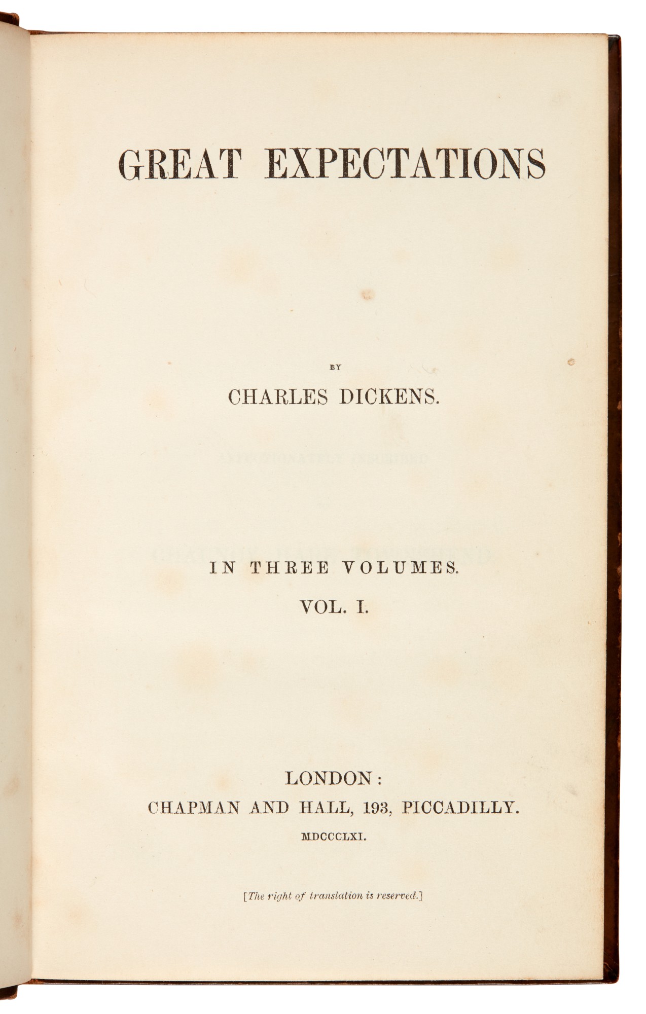 DICKENS | Great Expectations, 1861, first edition in book form ...