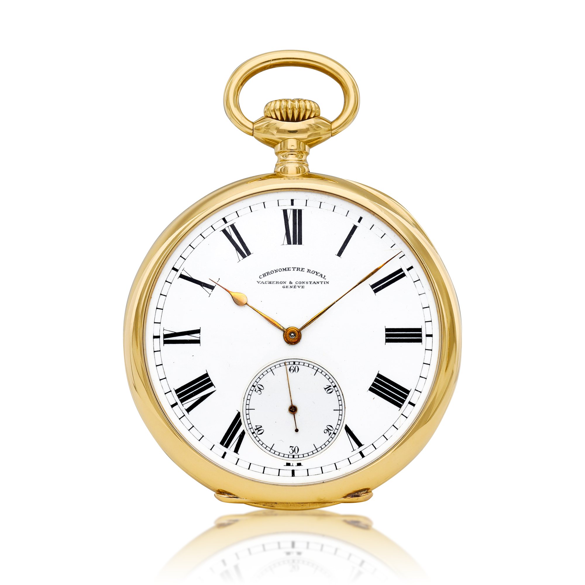 Chronometre Royal | A yellow gold openface keyless watch with enamel ...