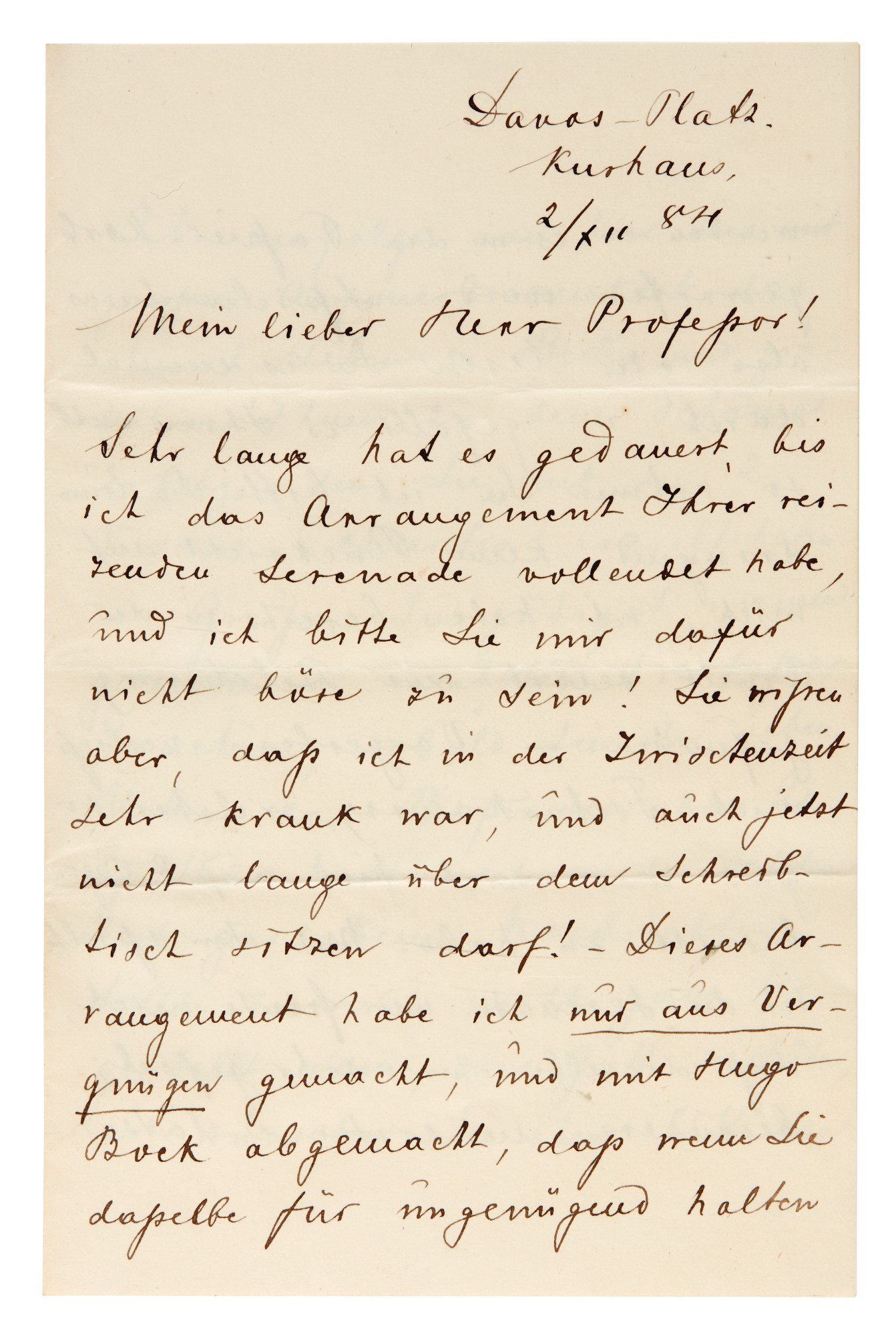[P. Tchaikovsky]. Letter about Tchaikovsky by his former pupil (and ...