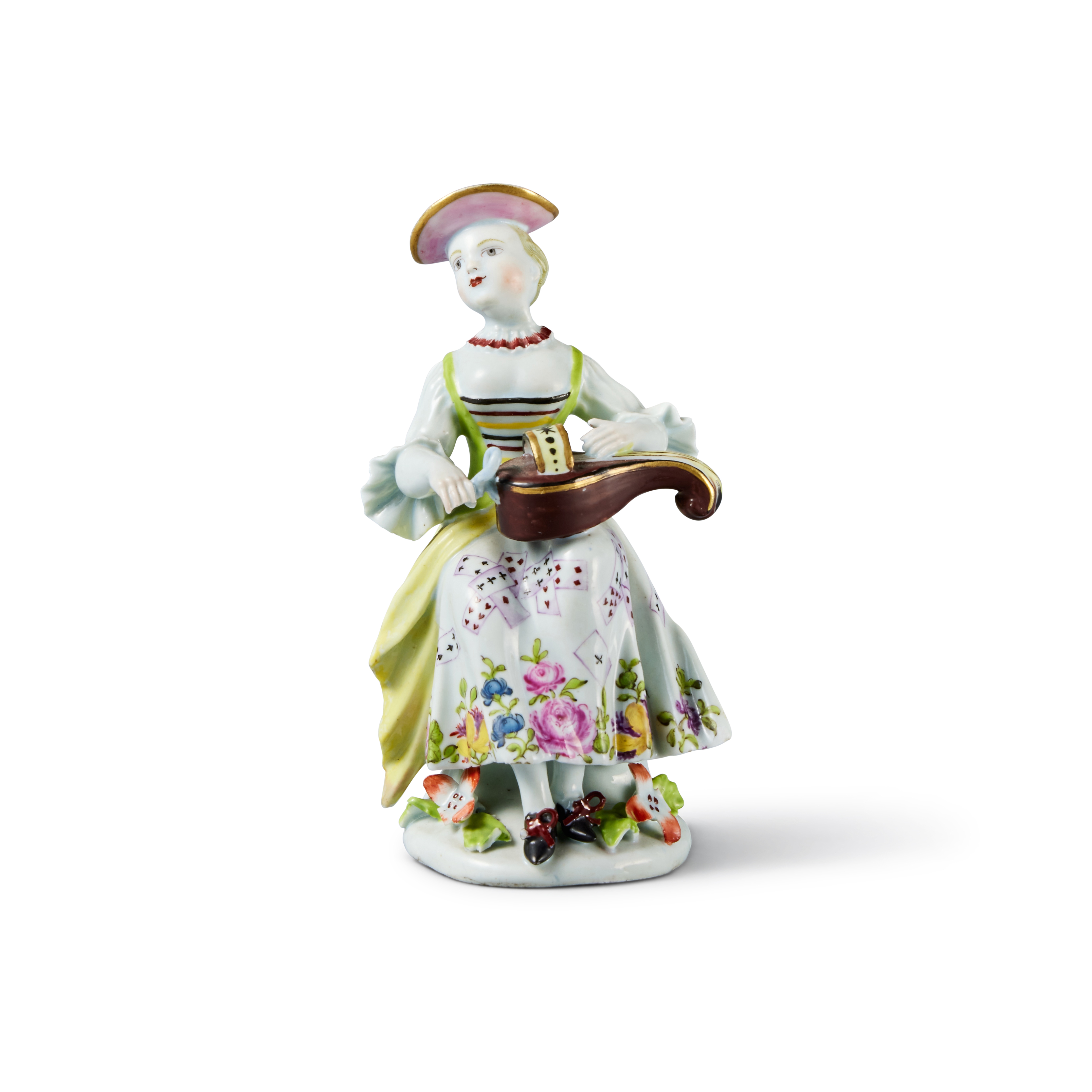 A Rare Longton Hall Commedia dell'Arte Figure of a Hurdy-Gurdy Player ...