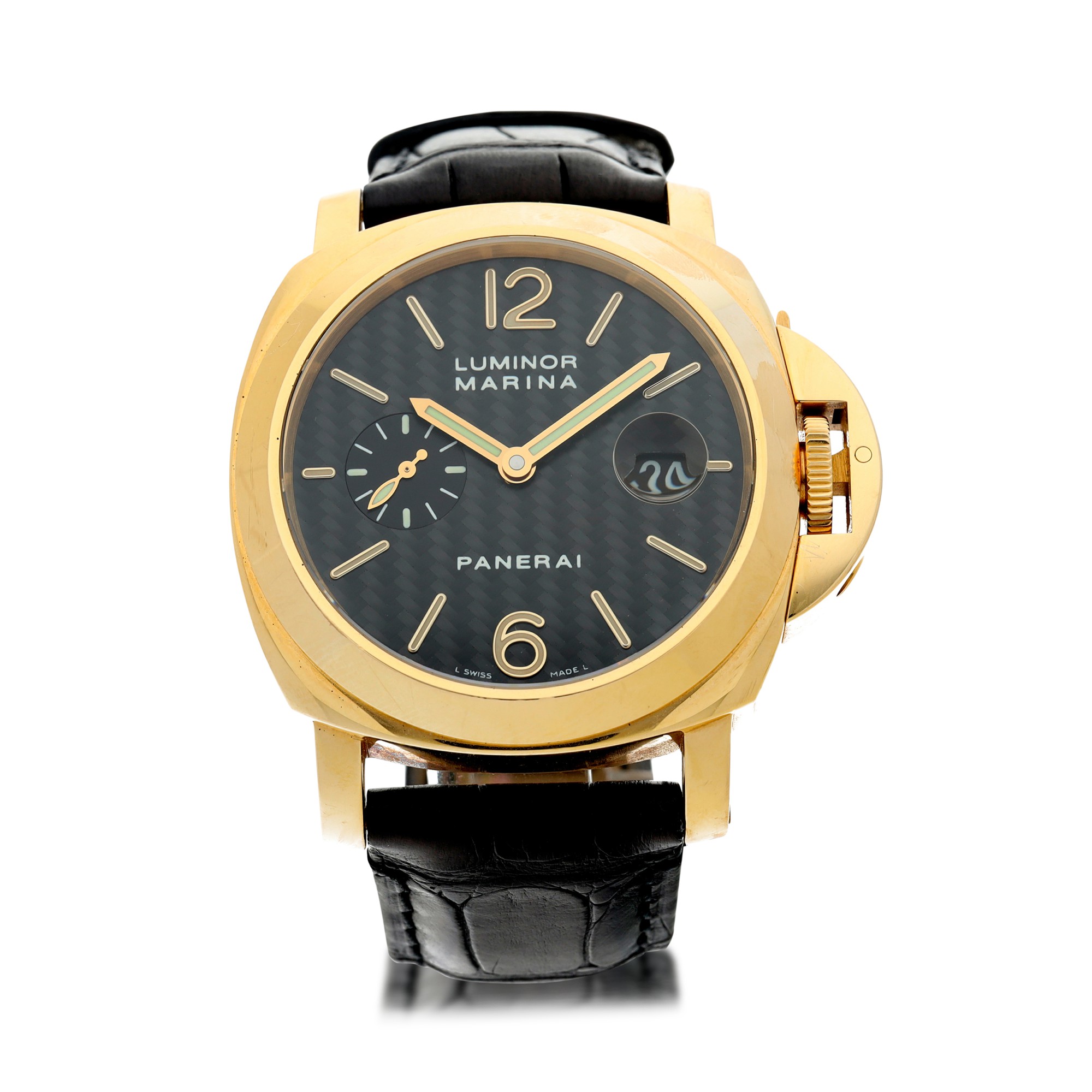 REFERENCE PAM 140 LUMINOR MARINA A YELLOW GOLD AUTOMATIC WRISTWATCH ...