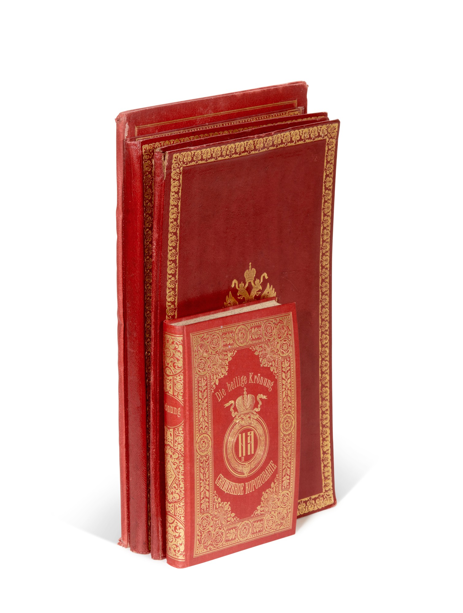 Russian coronation and ceremonial items | 4 volumes, 1889-1898, red ...