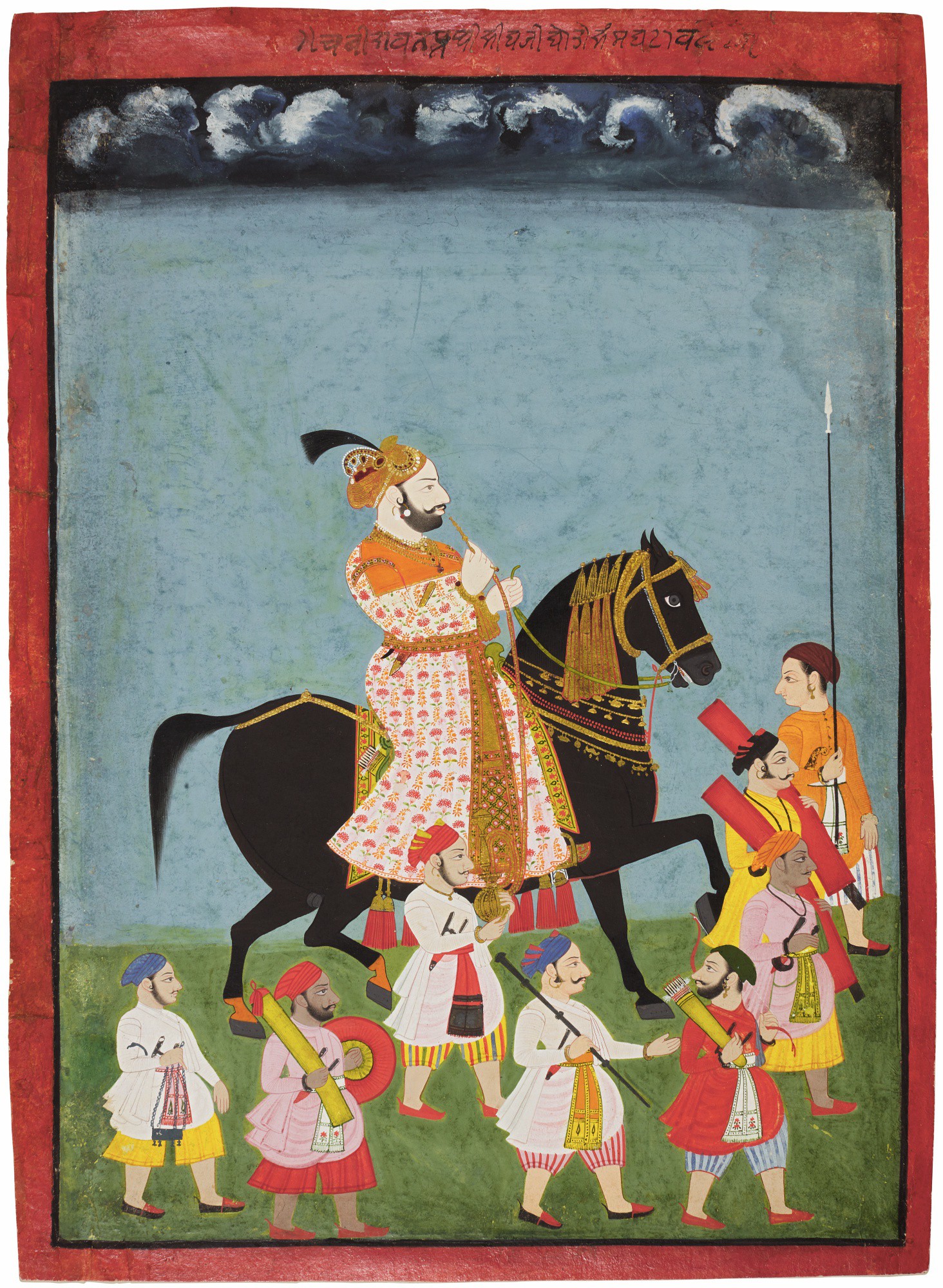 AN EQUESTRIAN PORTRAIT OF MAHARAJA PRITHVI SINGH, NORTH INDIA ...