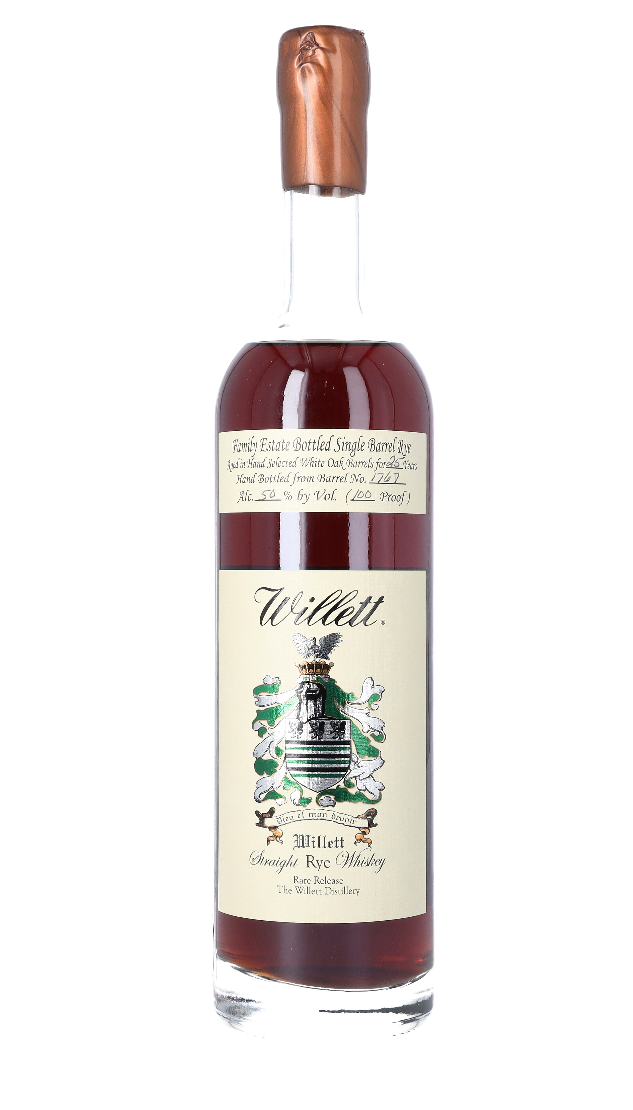 Willett Family Estate Single Barrel Rye 25 Year Old 100 proof NV (1 ...