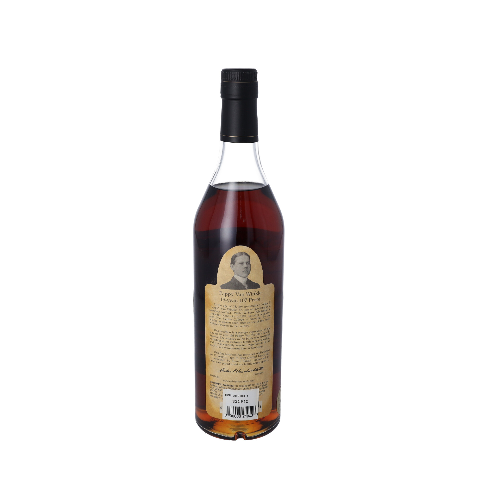 Pappy Van Winkle's 15 Year Old Family Reserve 107 proof NV (1 BT75 ...