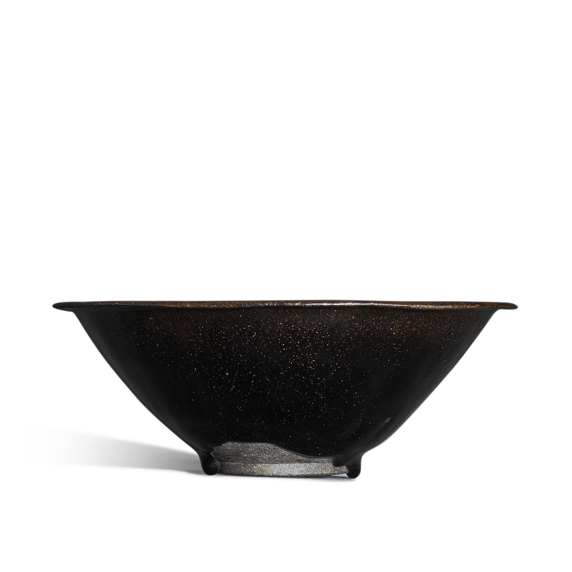 A very large and extremely rare Jian black-glazed temmoku bowl, Song ...