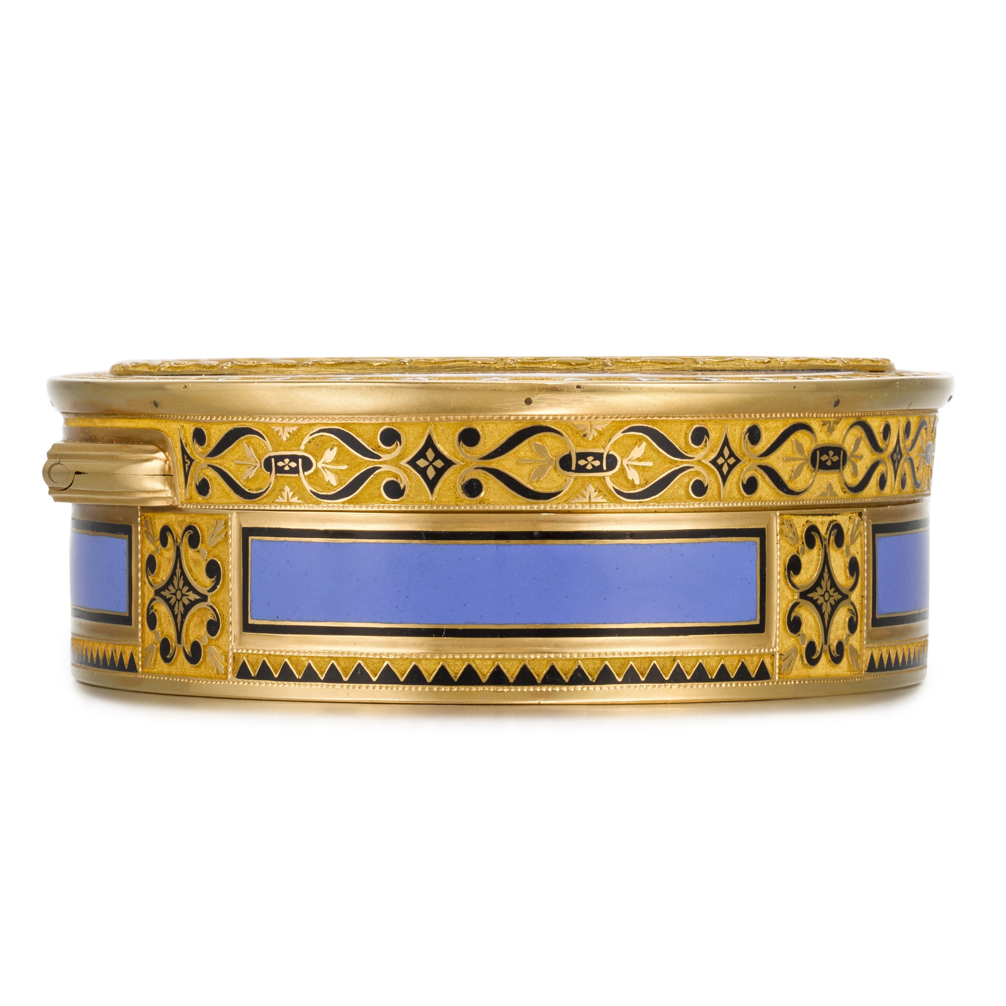 A gold, enamel and Roman micromosaic snuff box, Etienne-Louis Blerzy ...