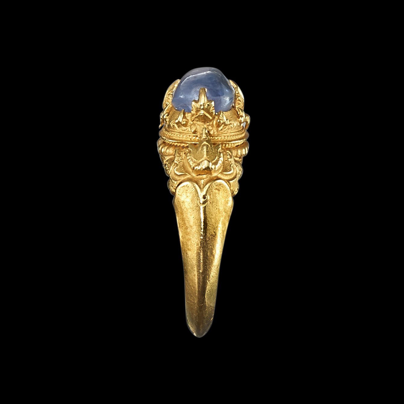 A solid gold and sapphire ring Central Java, Indonesia, 9th - 11th ...