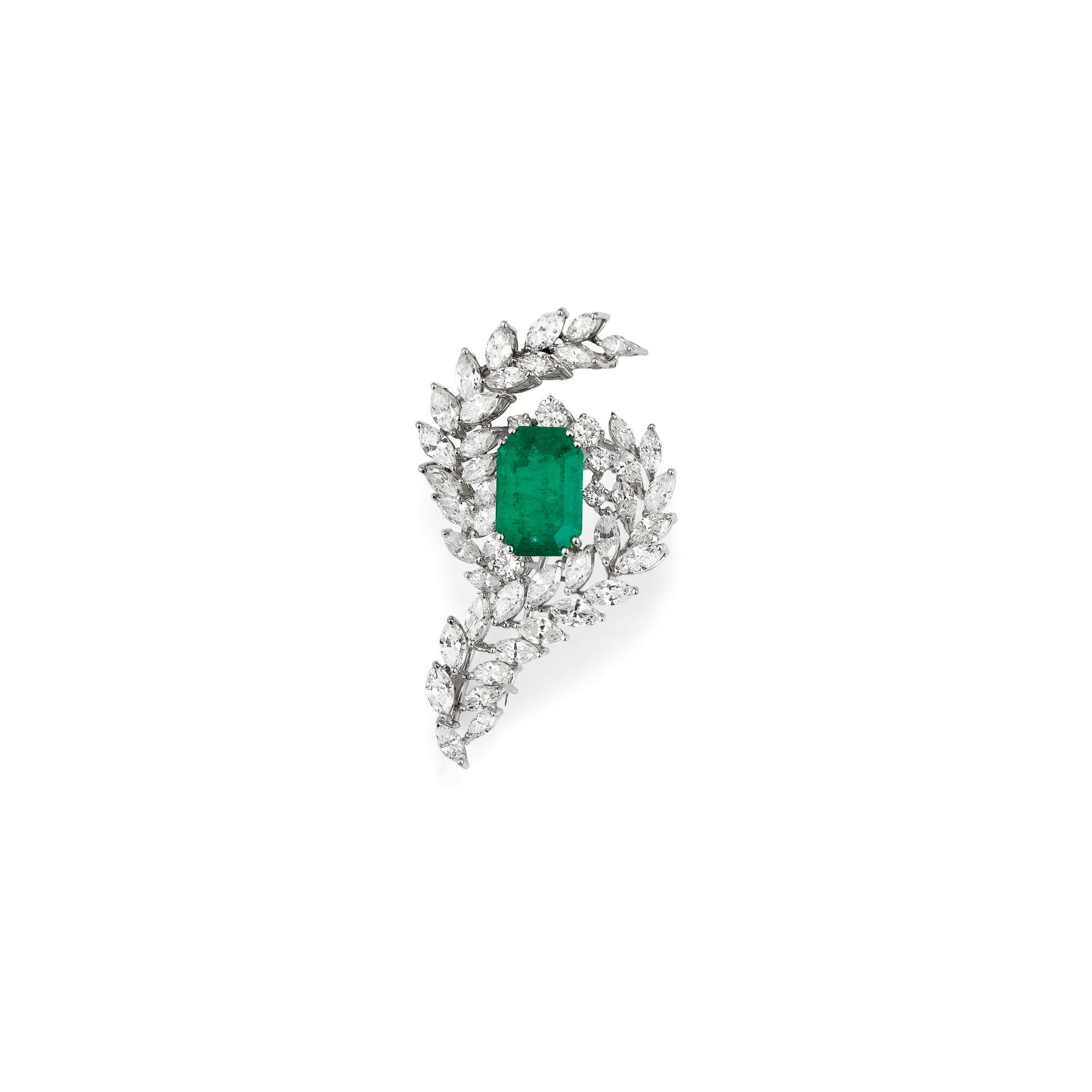 BROCHE ÉMERAUDE ET DIAMANTS | EMERALD AND DIAMOND BROOCH | Joaillerie ...