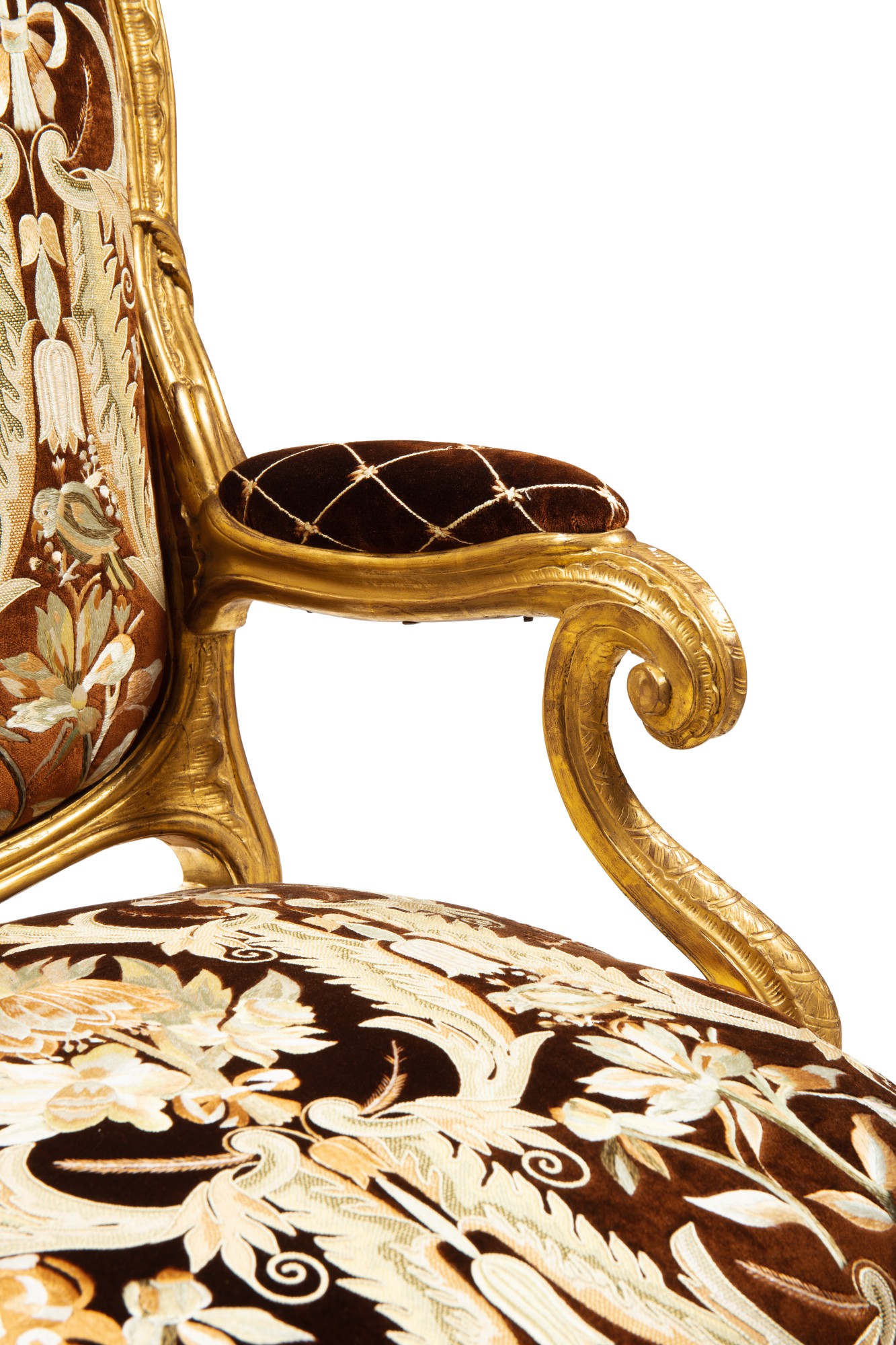 A pair of Austrian rococo carved giltwood armchairs, Vienna, mid-18th ...