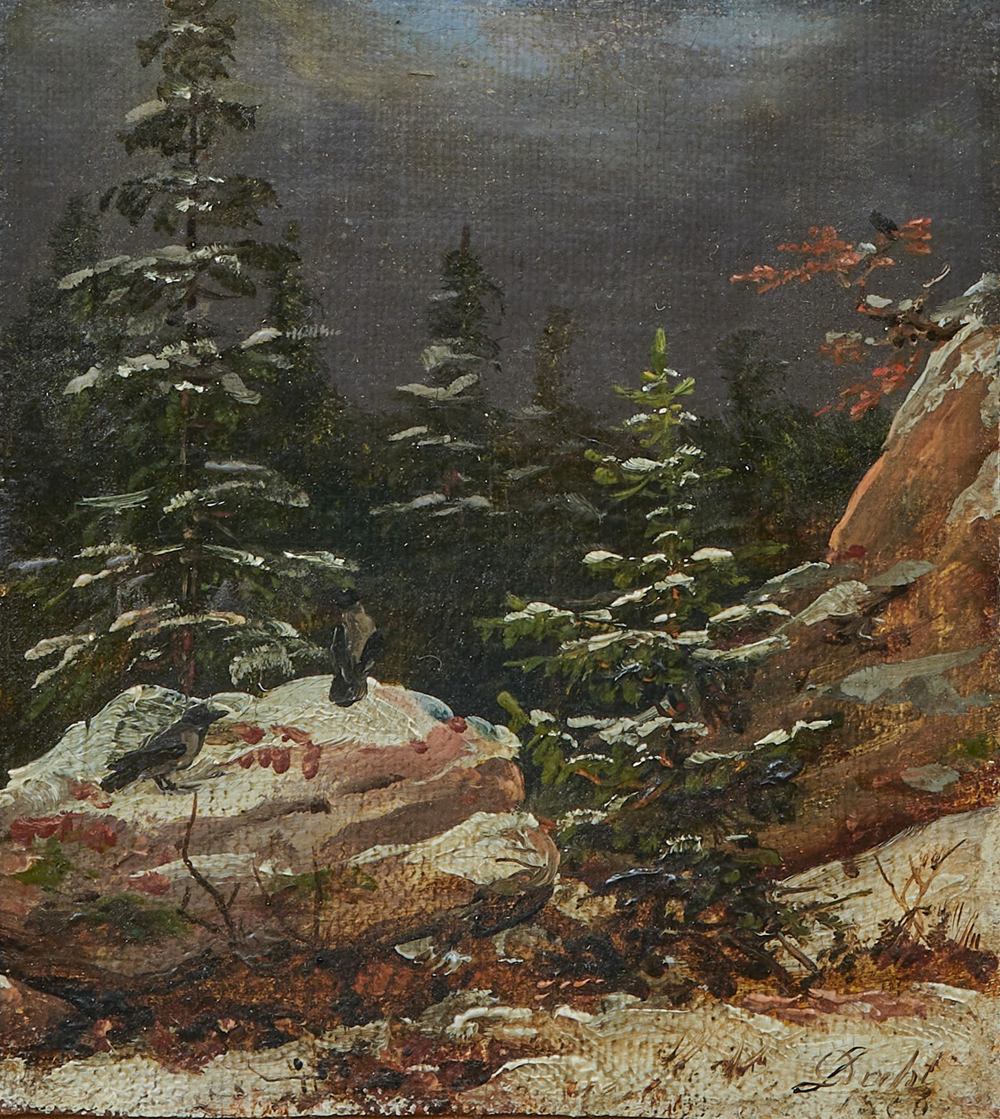 JOHAN CHRISTIAN CLAUSEN DAHL | WINTERLANDSHAFT MIT RABEN (B 823), 1836 ...