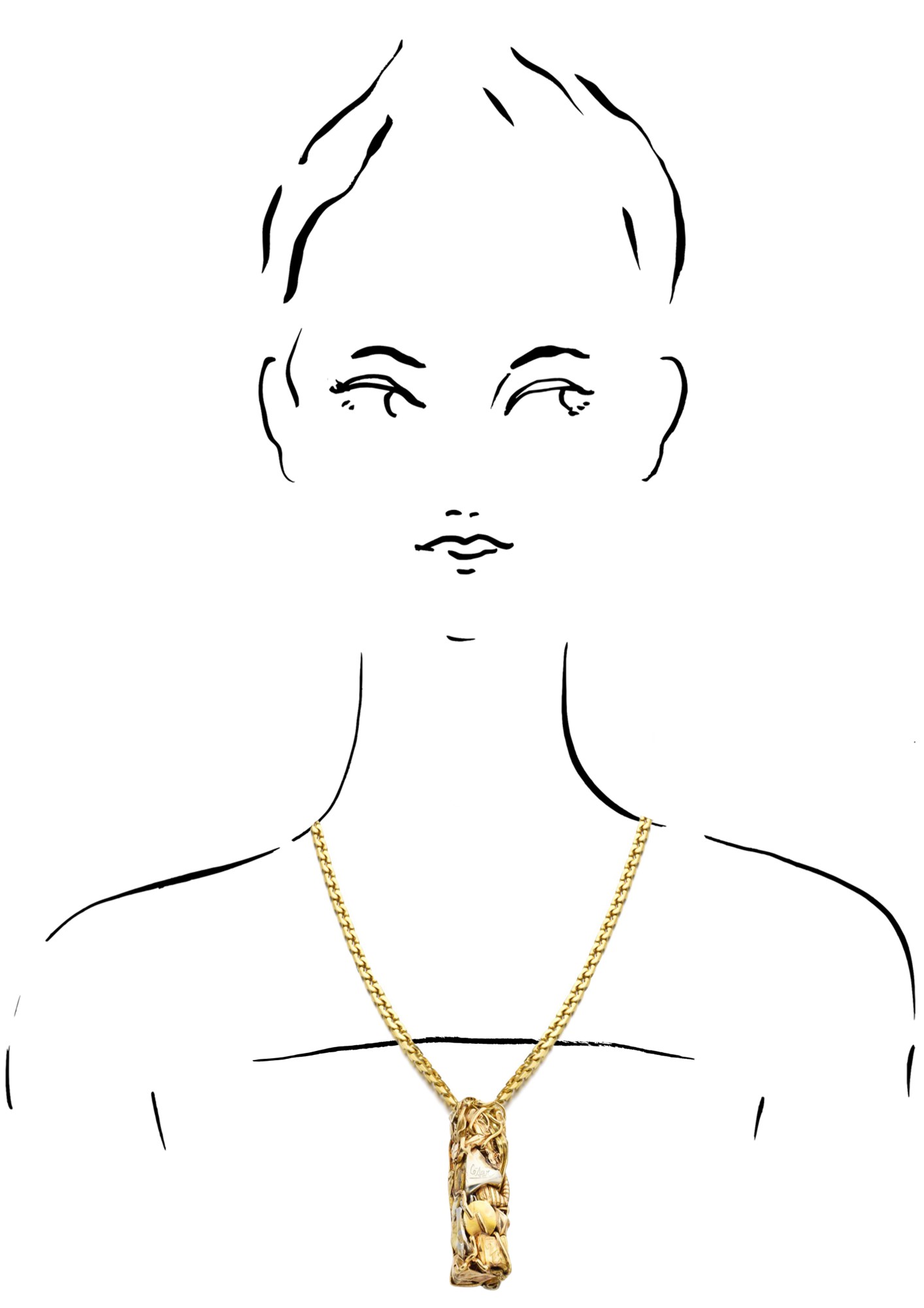 Gold pendant, 'Compression', César, and a chain | The Weekly Edit: Fine ...
