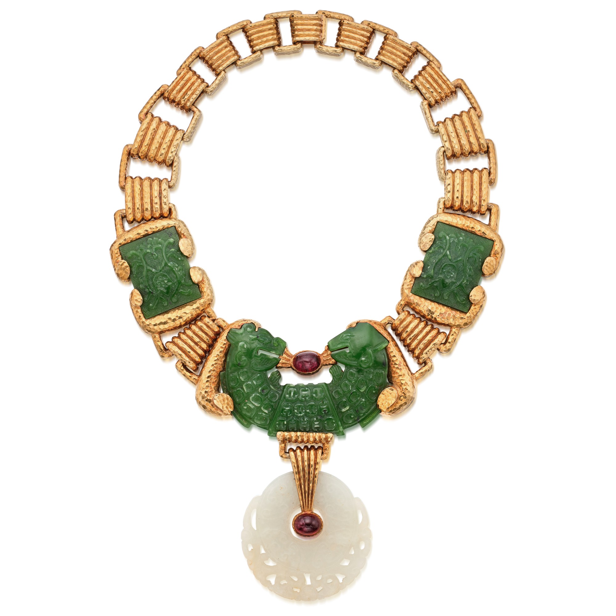 Gold, Jade and Ruby Necklace | David Webb | 黃金配玉及紅寶石項鏈 | Magnificent ...