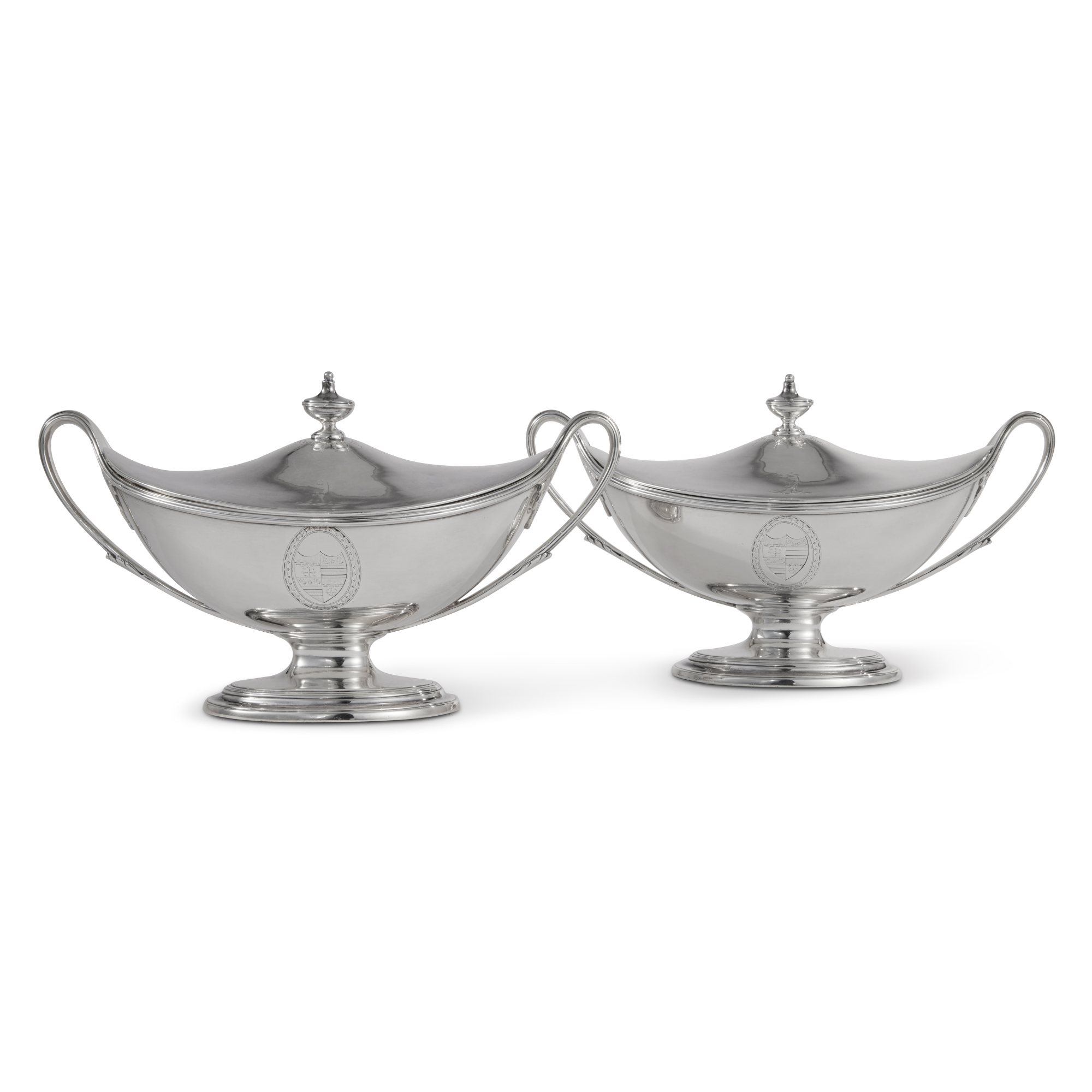 A Pair of George III Silver Sauce Tureens and Covers, Daniel Smith ...