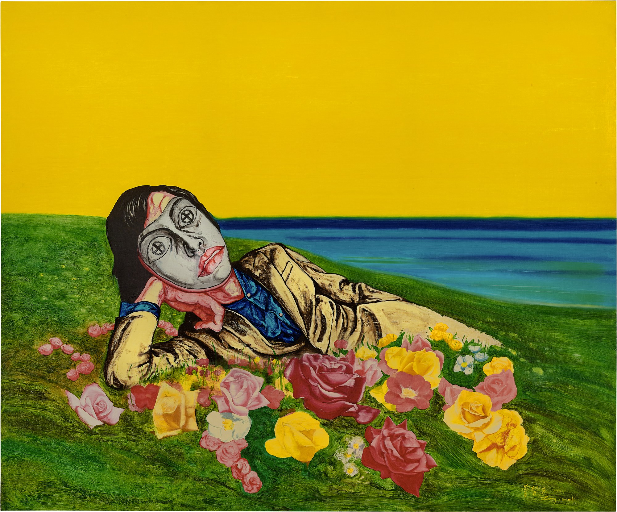 Zeng Fanzhi 曾梵志 | Mask Series 1999 no. 2 面具系列 1999 第2號 | Contemporary ...