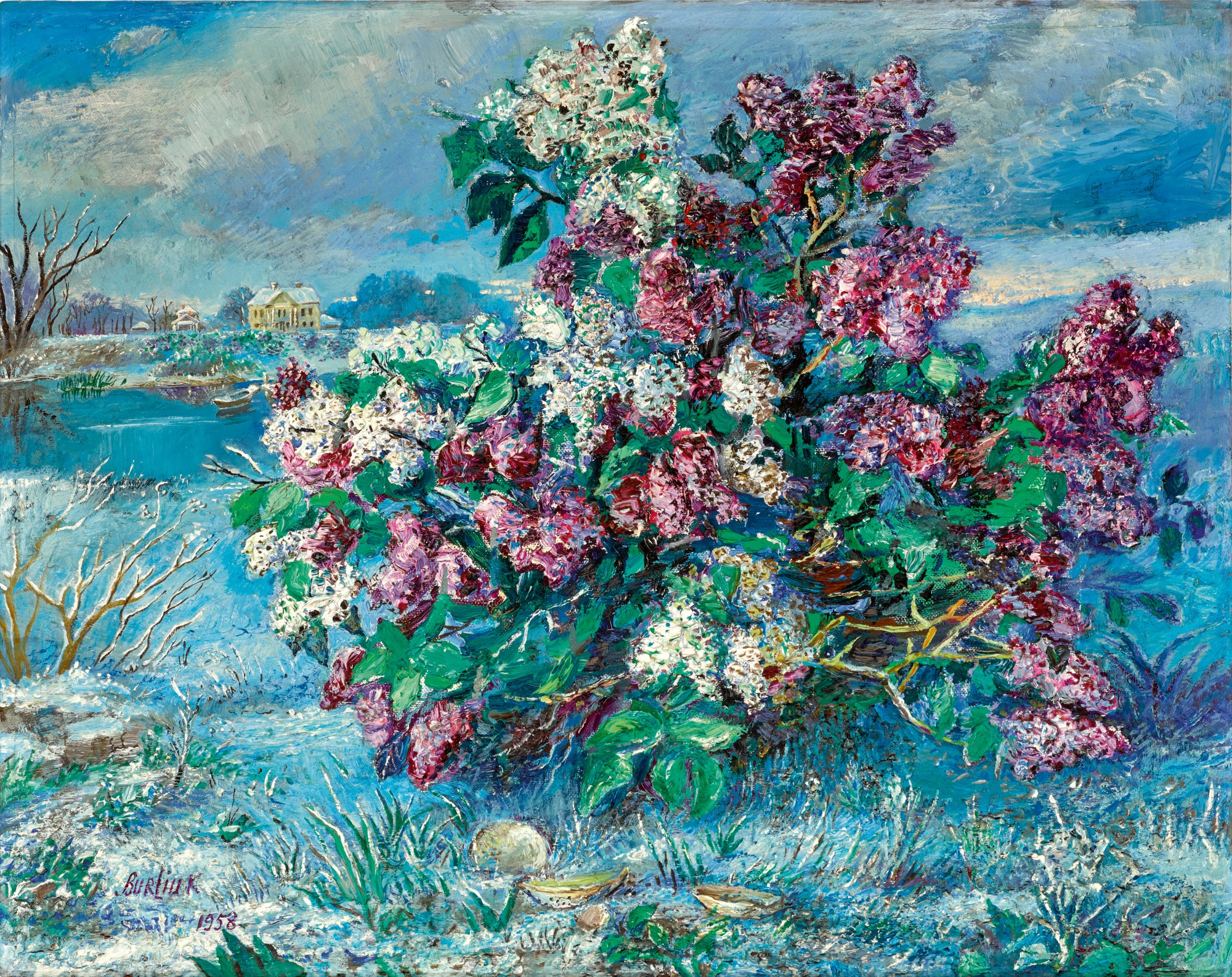 DAVID DAVIDOVICH BURLIUK | LILACS IN THE HAMPTONS | Russian Pictures ...