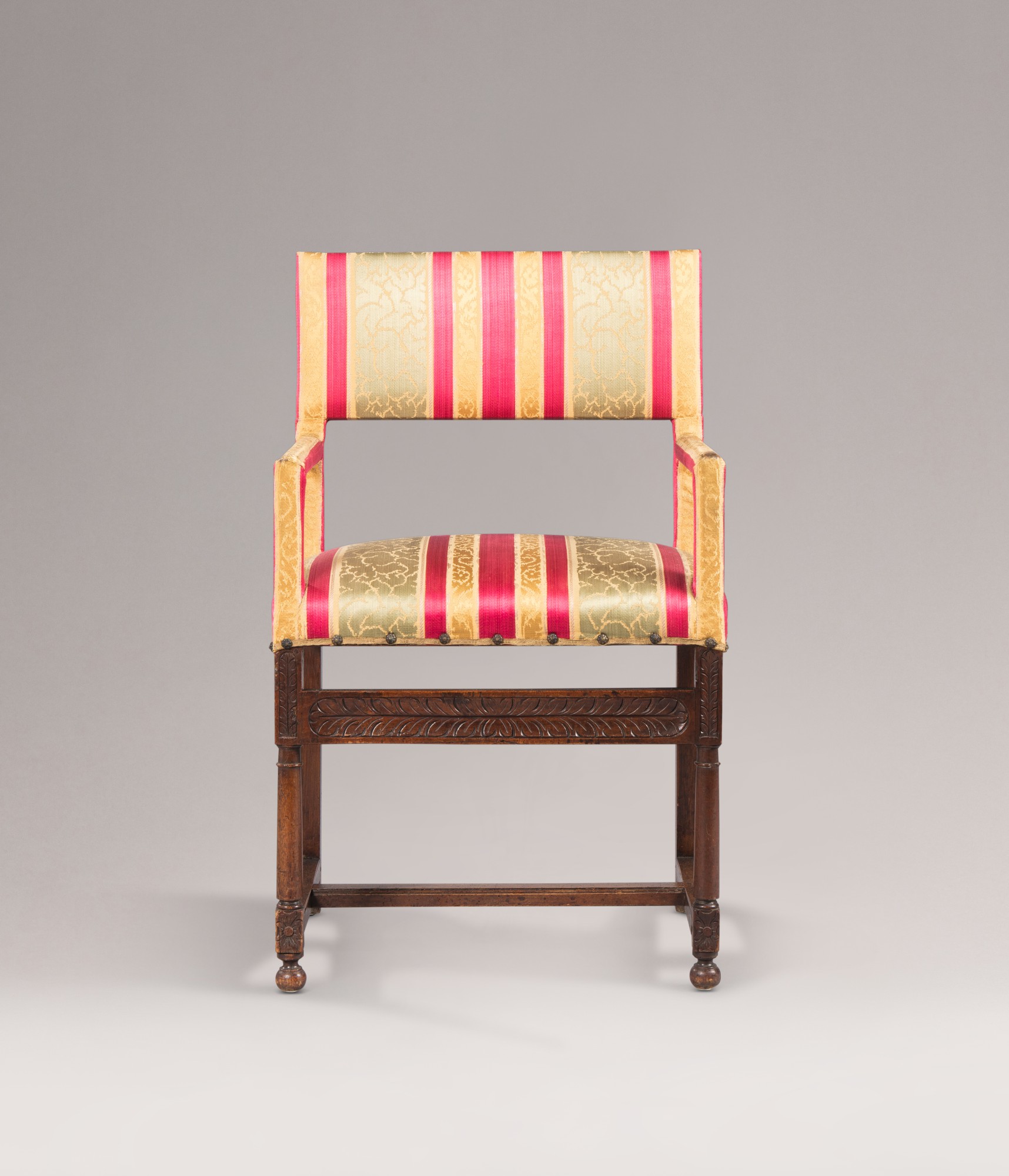 A turned and carved walnut flat-back armchair, France, second half of ...