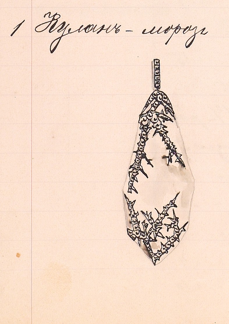 A VERY RARE FABERGÉ JEWELLED ROCK CRYSTAL ‘SNOWFLAKE’ PENDANT ...