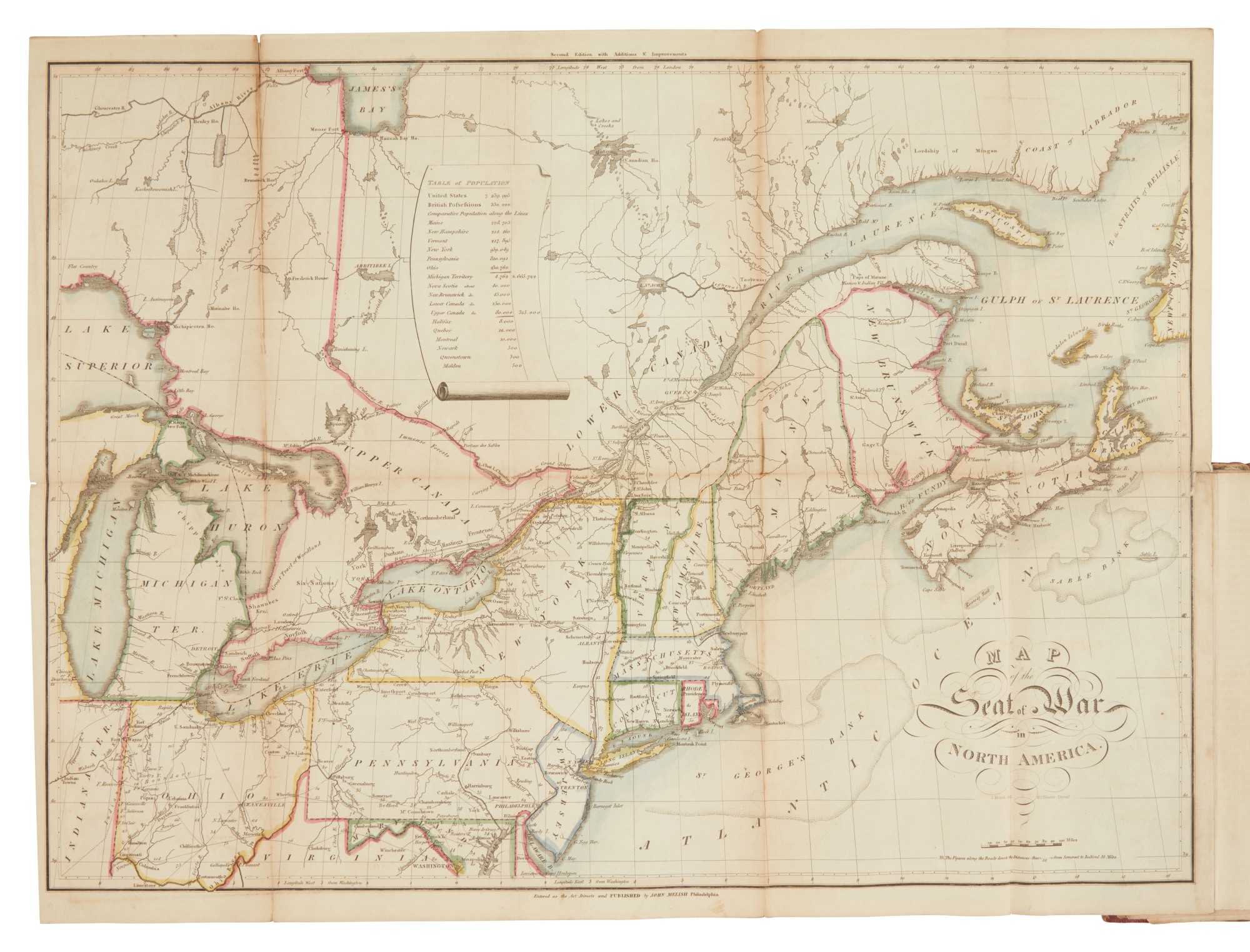 Melish, John | Melish's War of 1812 atlas with contemporary military ...