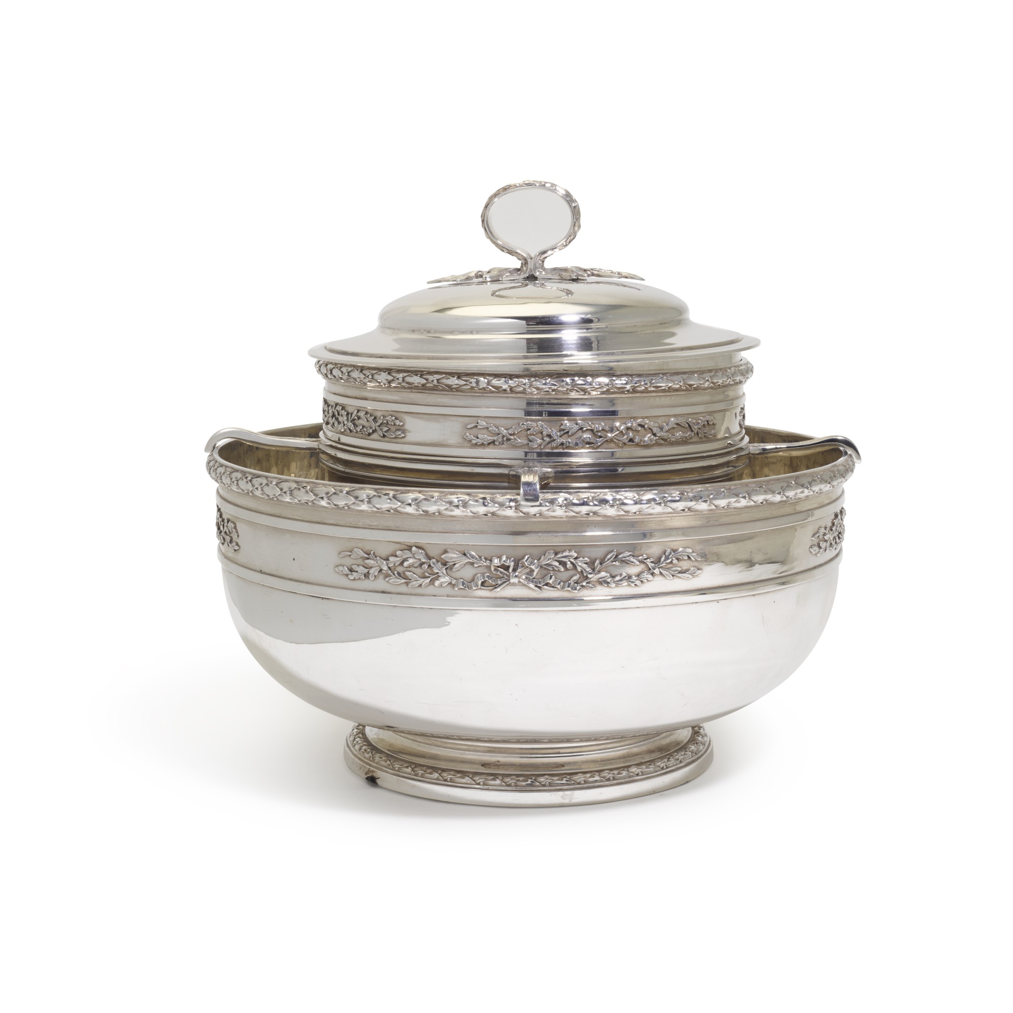A FRENCH SILVER CAVIAR COOLER/SERVING DISH, BOIVIN FILS, PARIS, CIRCA ...