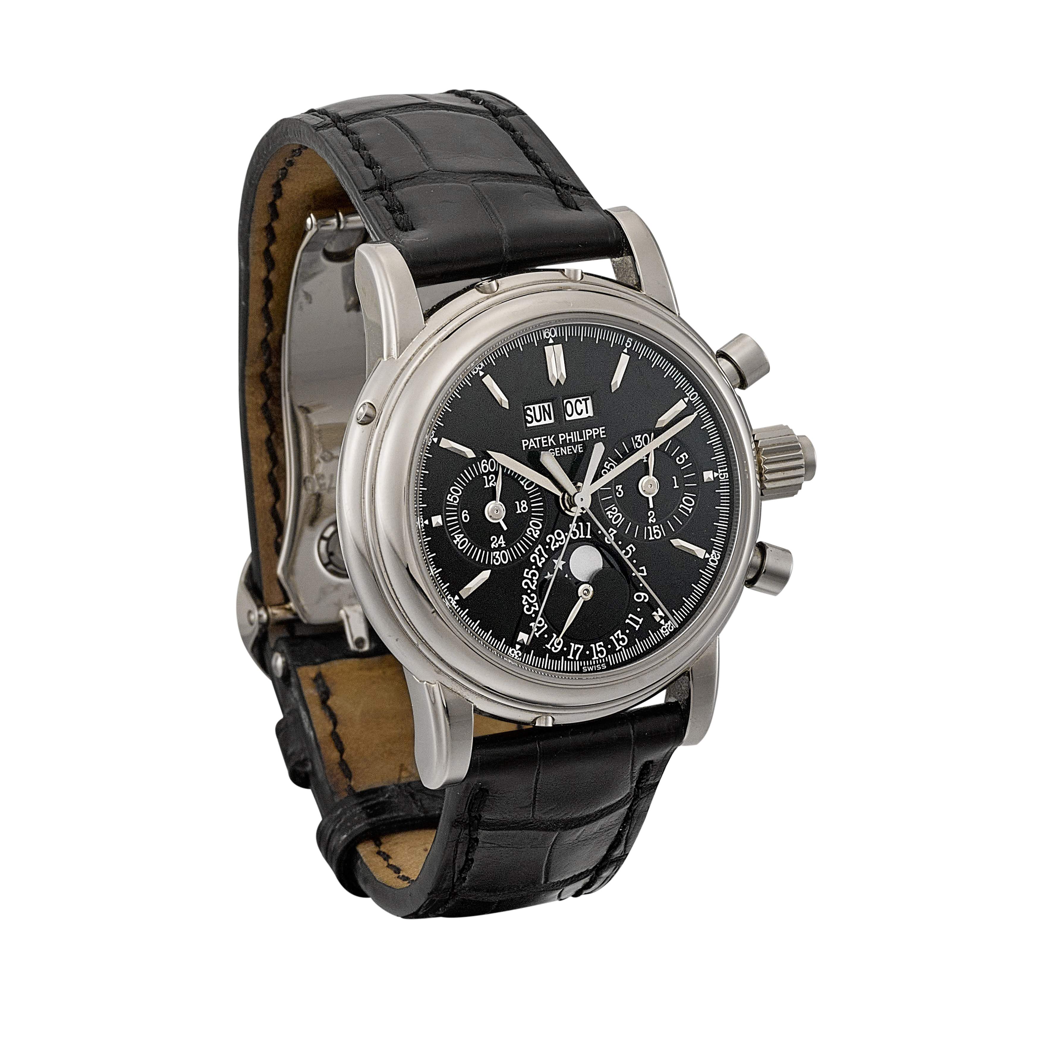 Reference 5004 | A white gold perpetual calendar split seconds ...