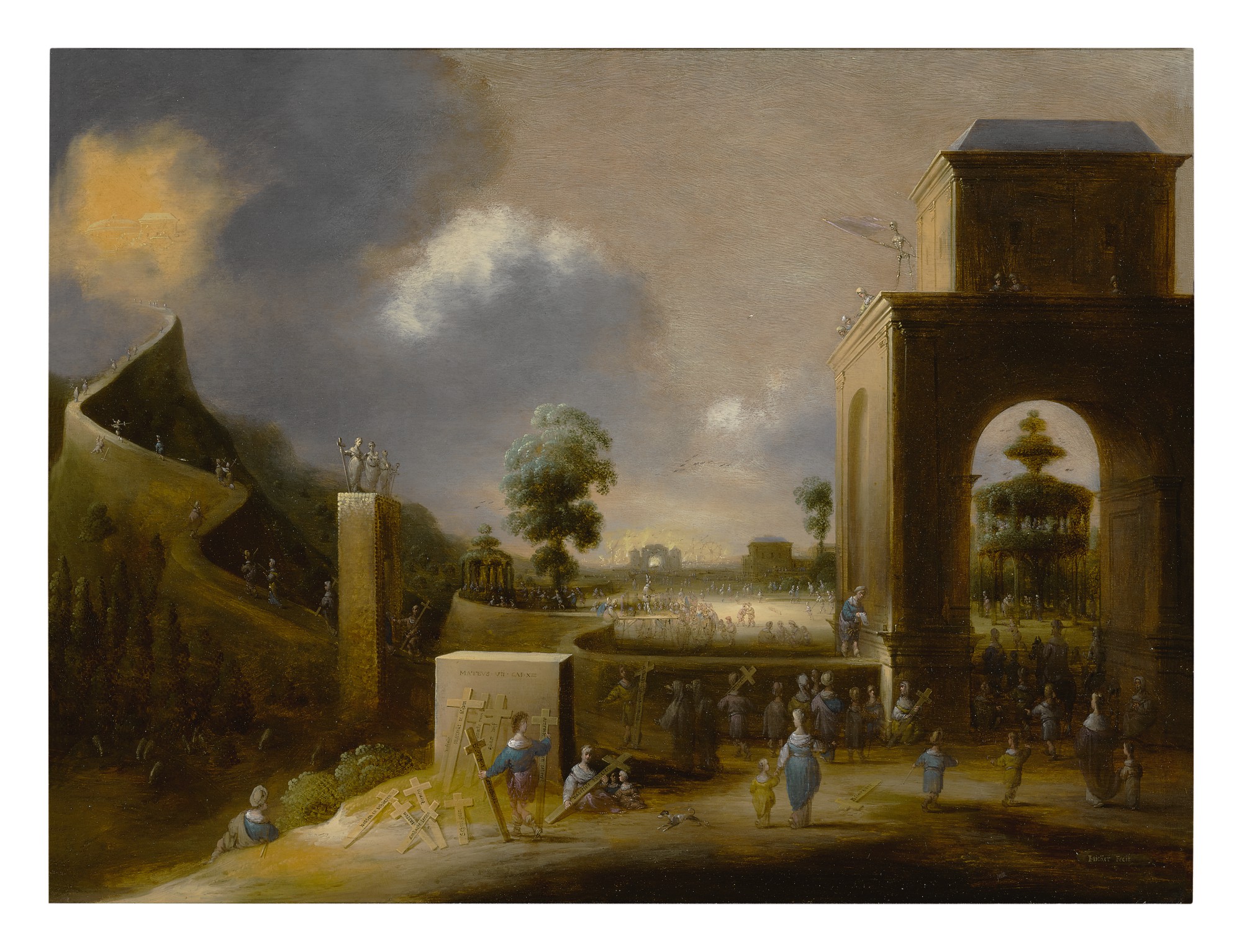 JAN CHRISTIAENSZ MICKER | THE WIDE AND NARROW ROAD, AN ALLEGORY | Old ...