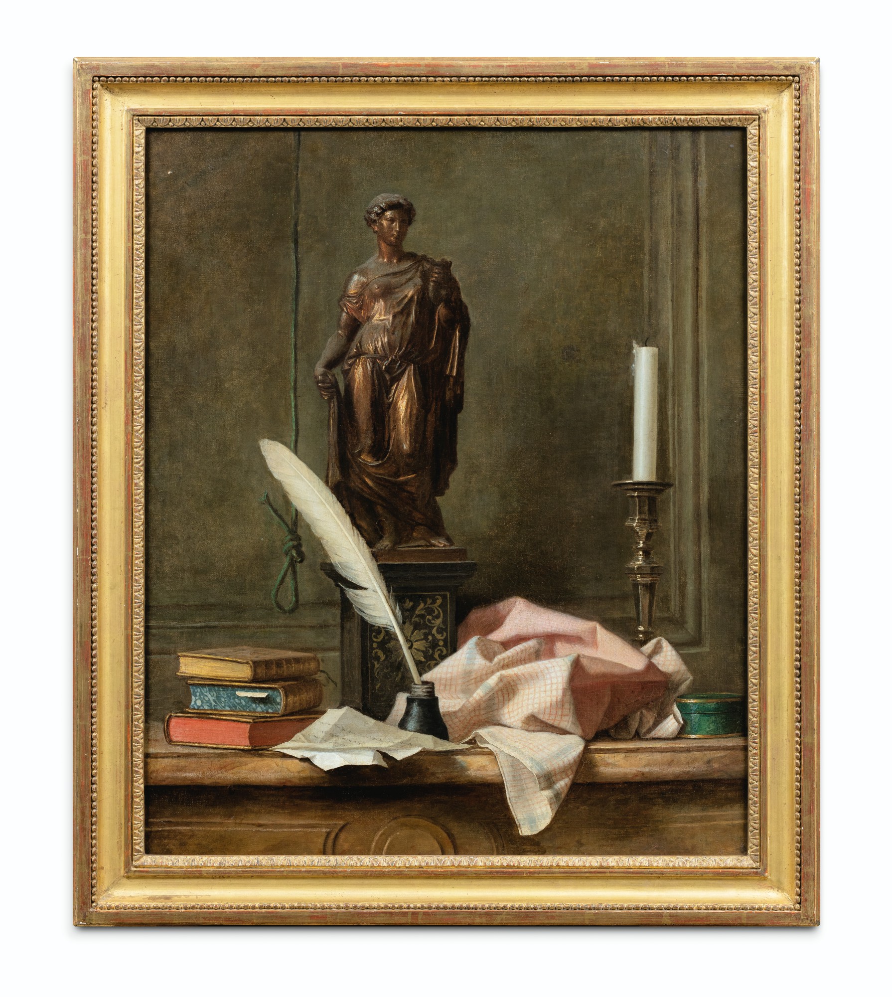 THOMAS GERMAIN JOSEPH DUVIVIER | STILL LIFE WITH A STATUE AND AN ...