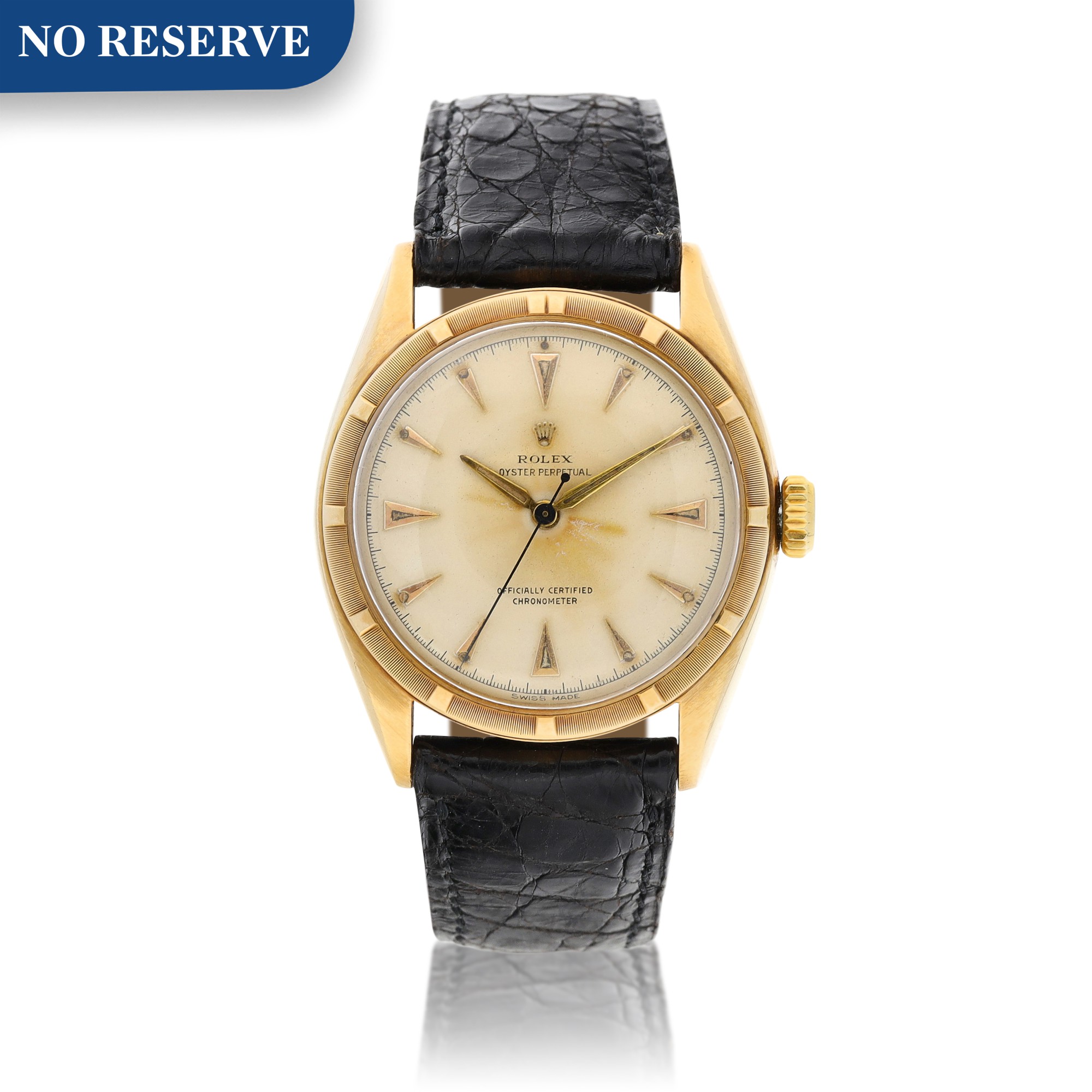 Rolex | Oyster Perpetual, Reference 6085, A yellow gold wristwatch ...