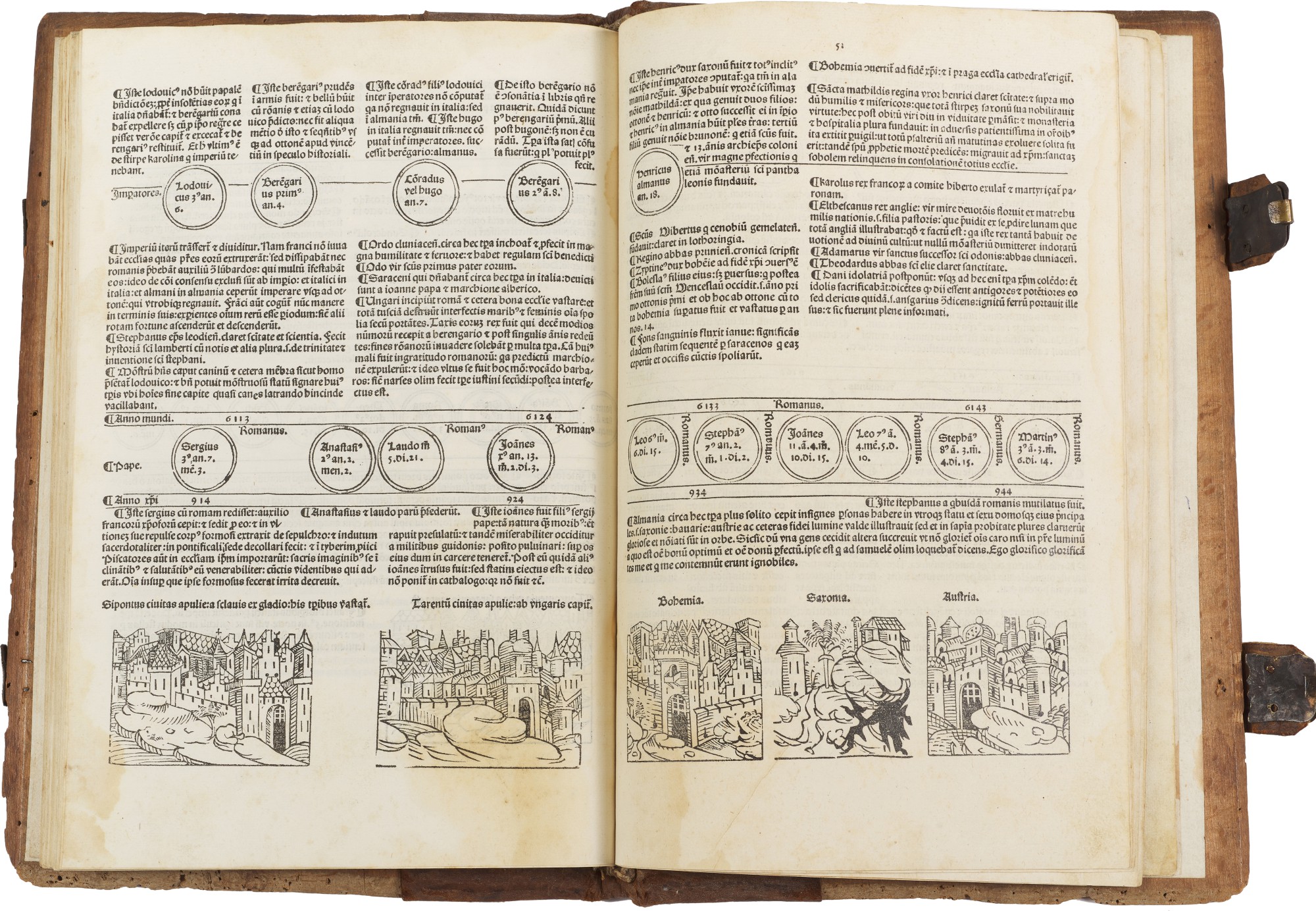 Rolewinck, Fasciculus temporum, Venice, Ratdolt, 1484, half calf over ...