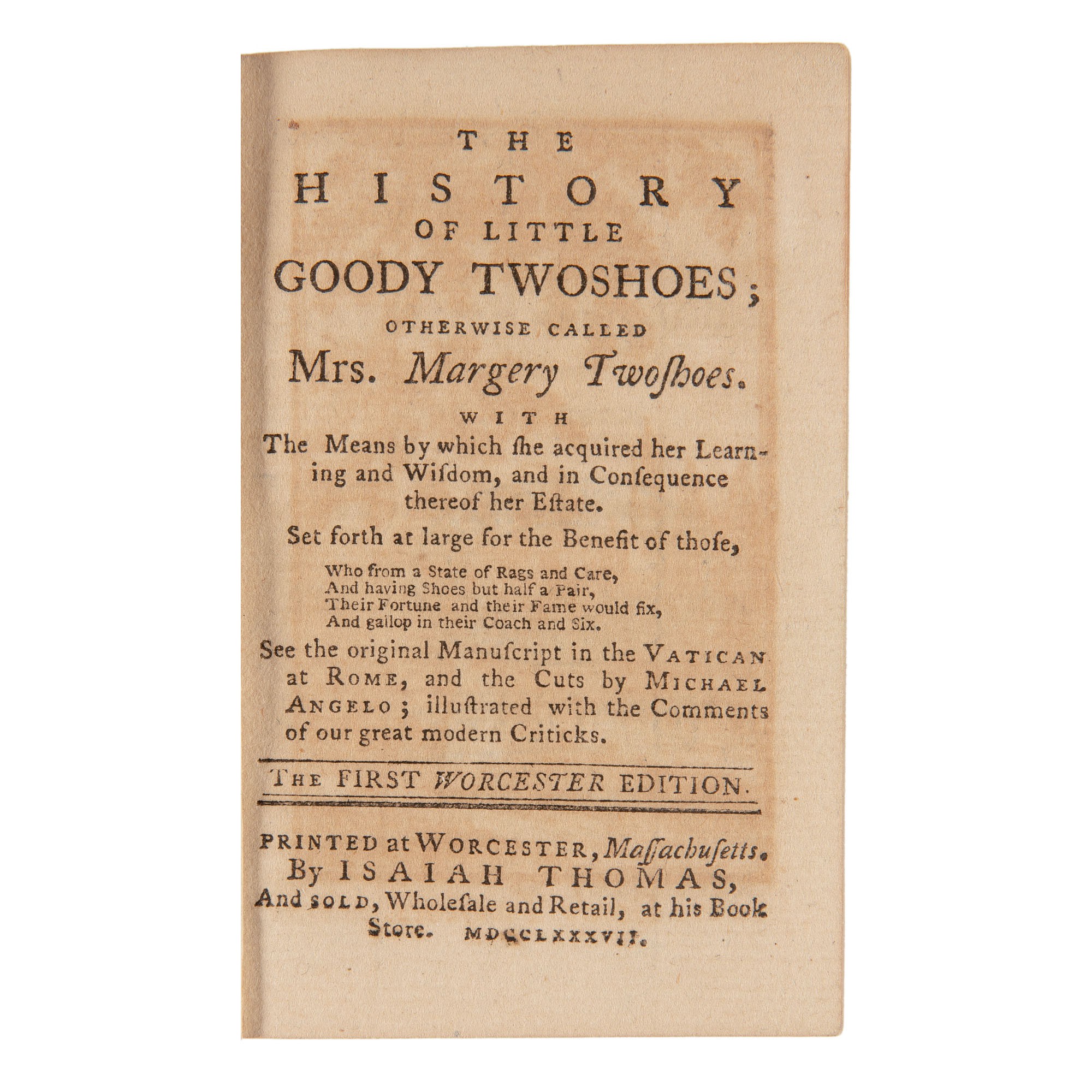 Thomas, Isaiah | An outstanding set of early American juvenilia ...