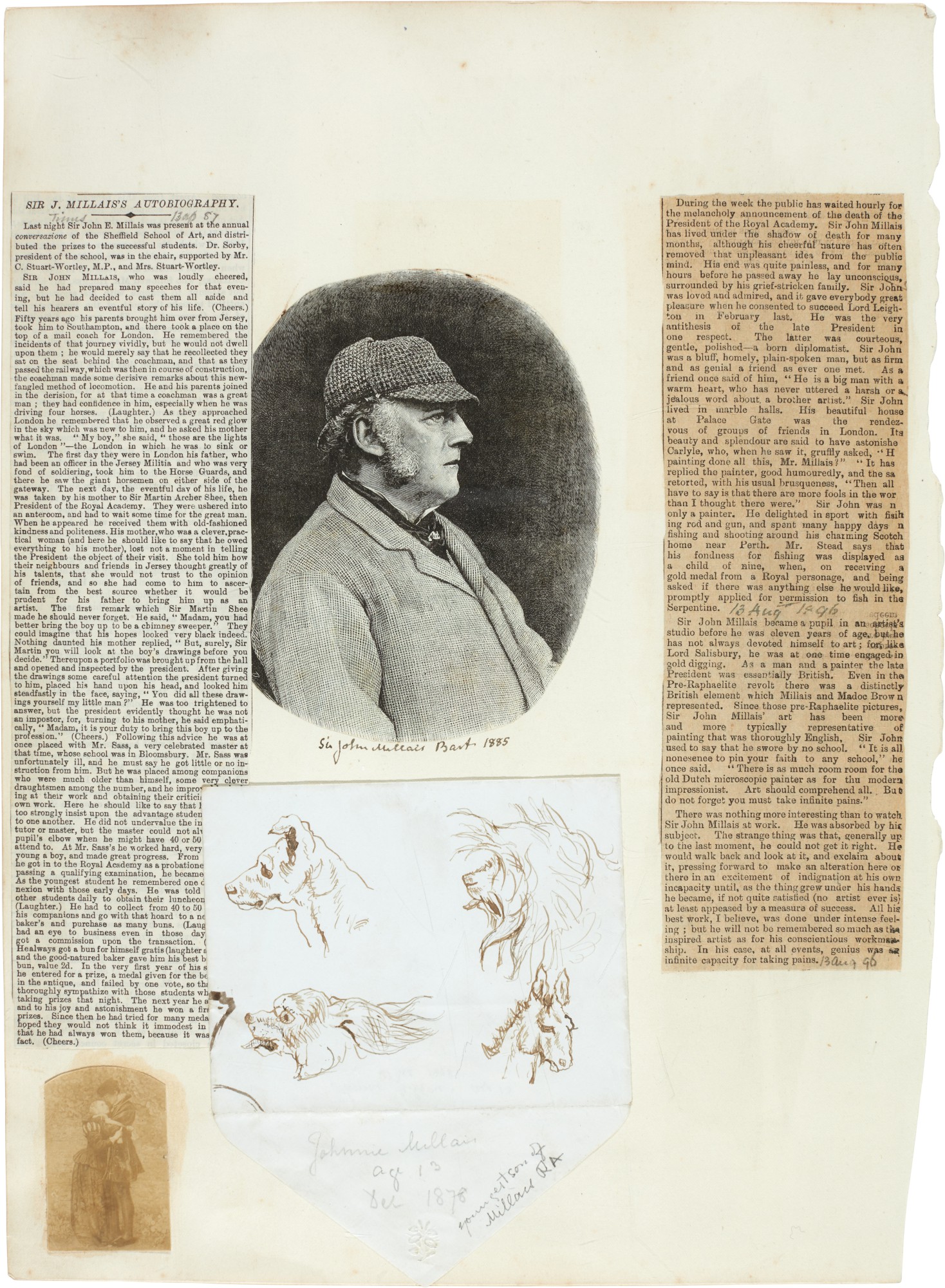 John Ruskin—John Everett Millais | Two autograph letters signed by ...