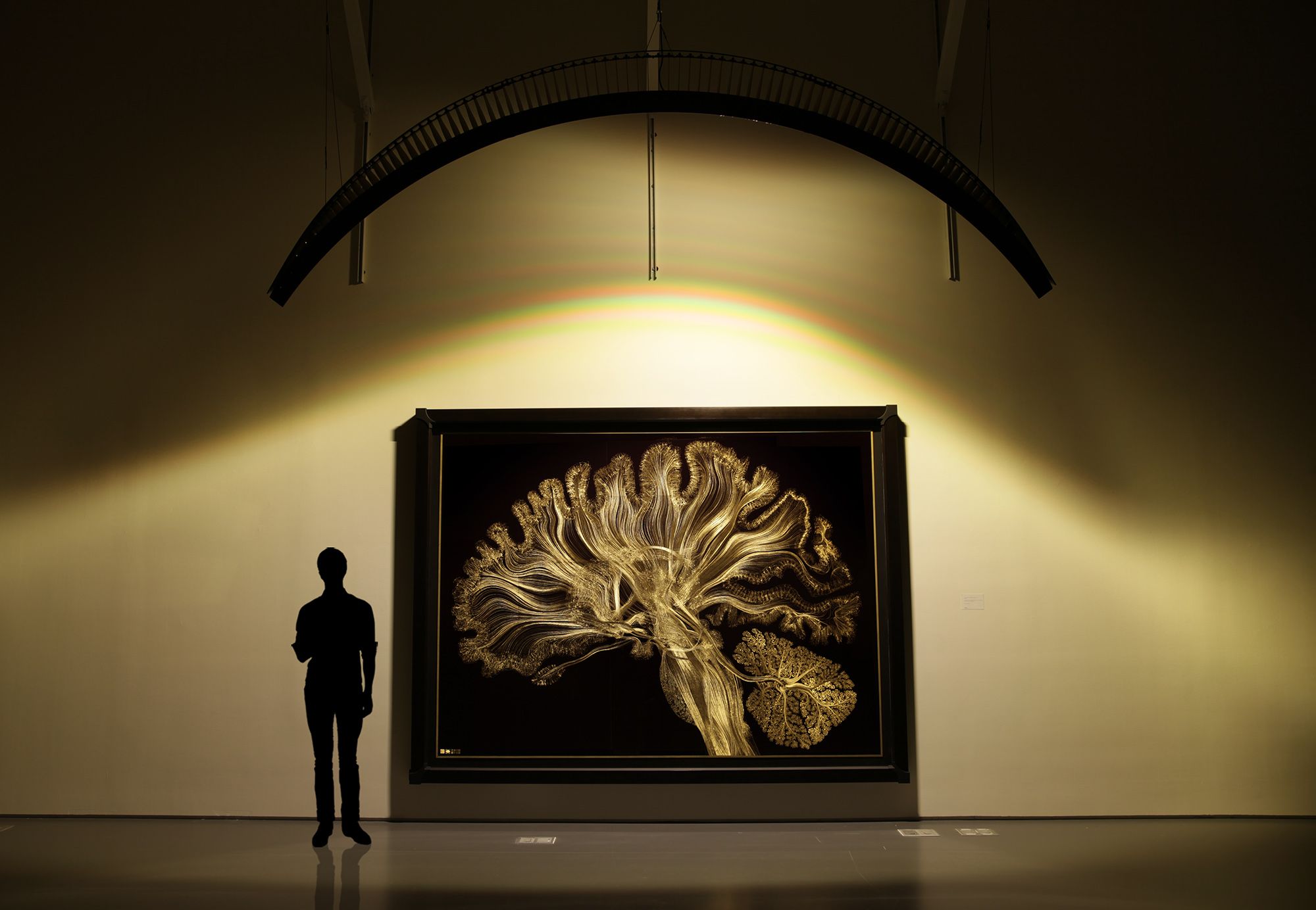 "Self Reflected" —a giant, dynamic 23k gold microetching depicting ...